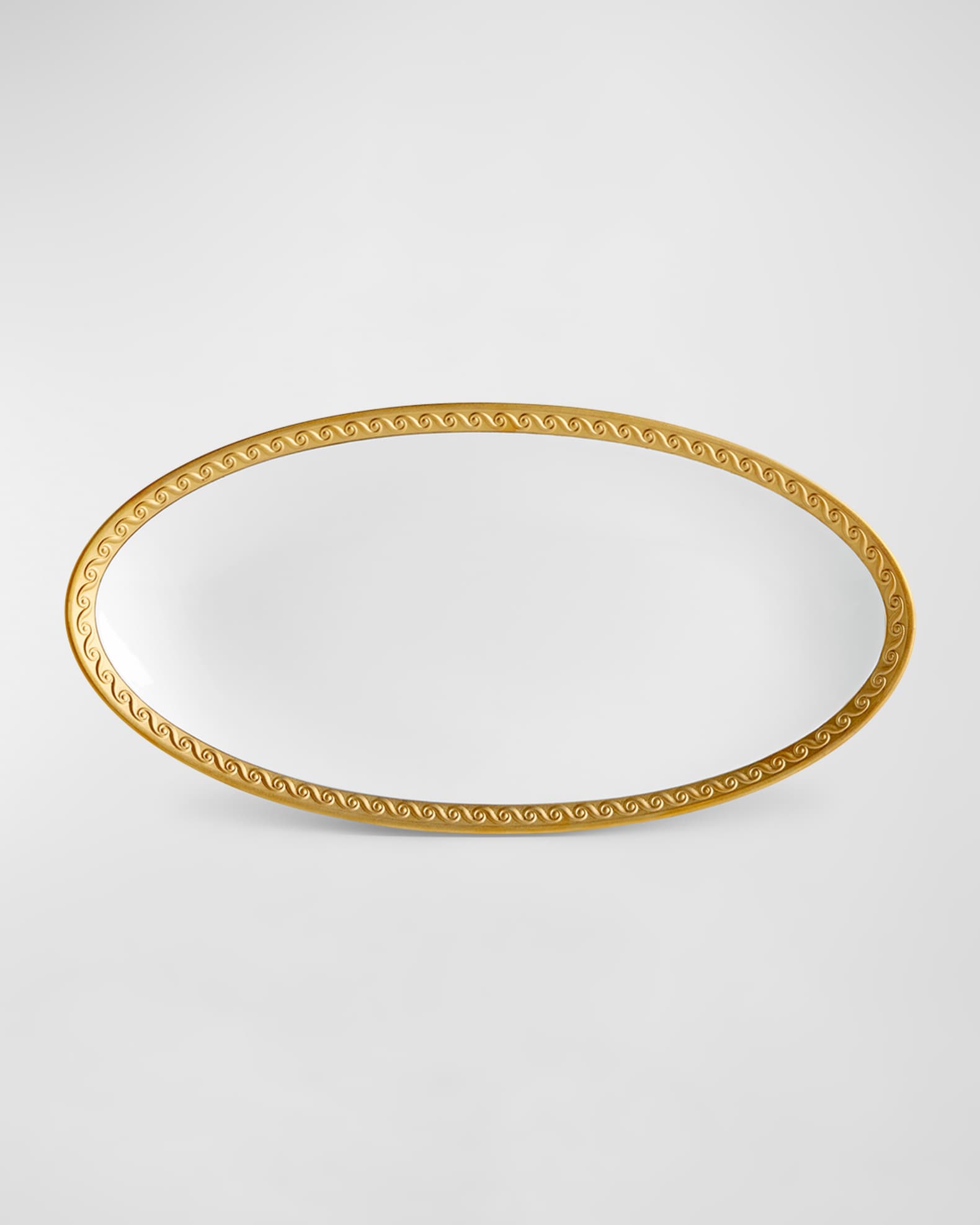 L'Objet Neptune 24K Gold-Rimmed Oval Platter, 14" | Neiman Marcus