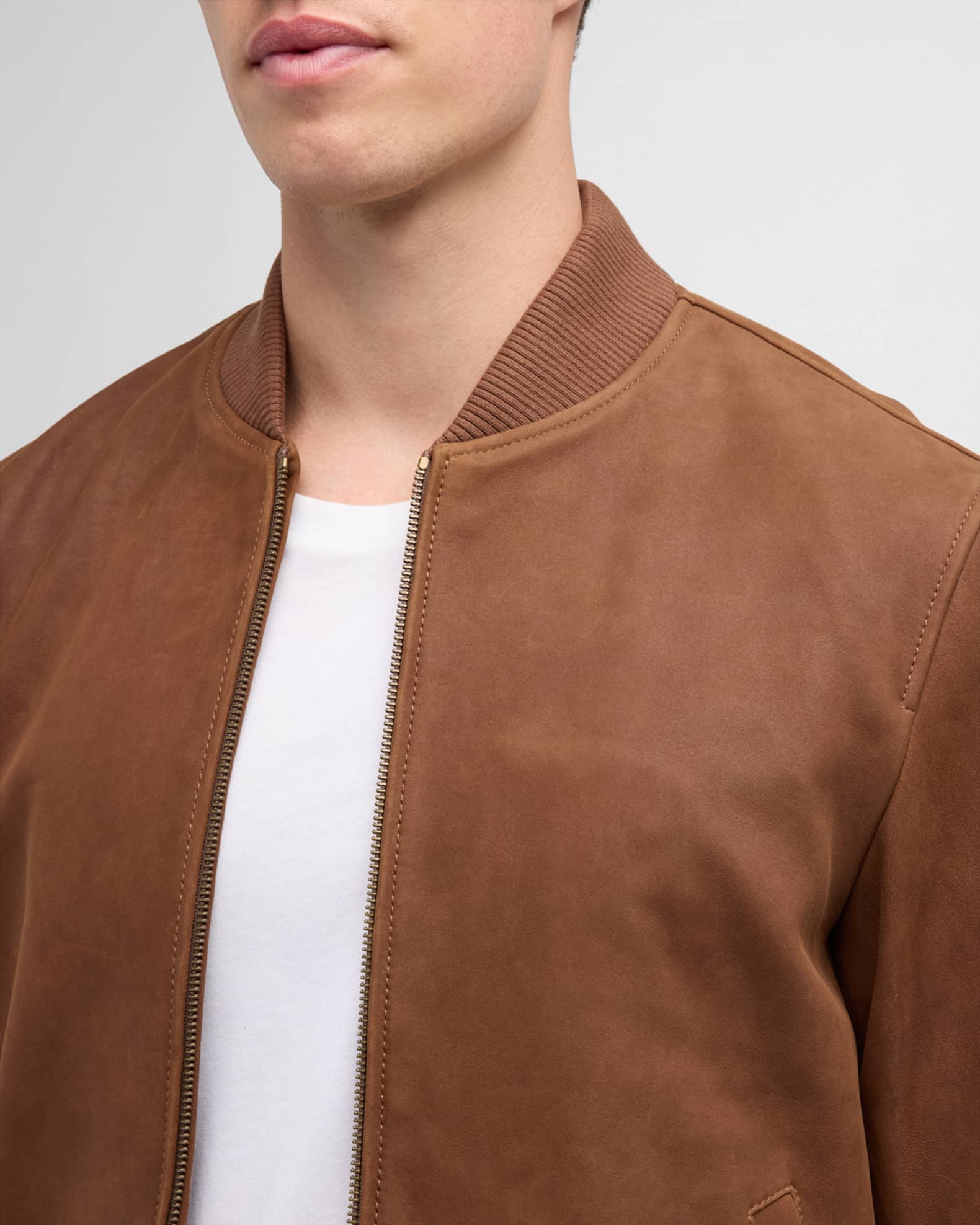 Neiman Marcus Men's Classic Leather Bomber Jacket | Neiman Marcus