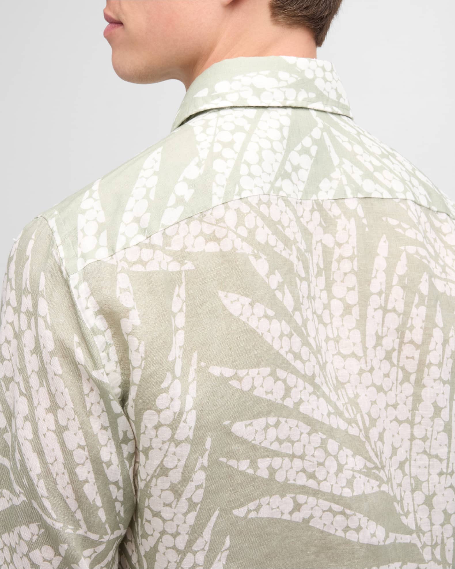 BOSS Camel Men's Linen Floral-Print Casual Button-Down Shirt | Neiman ...