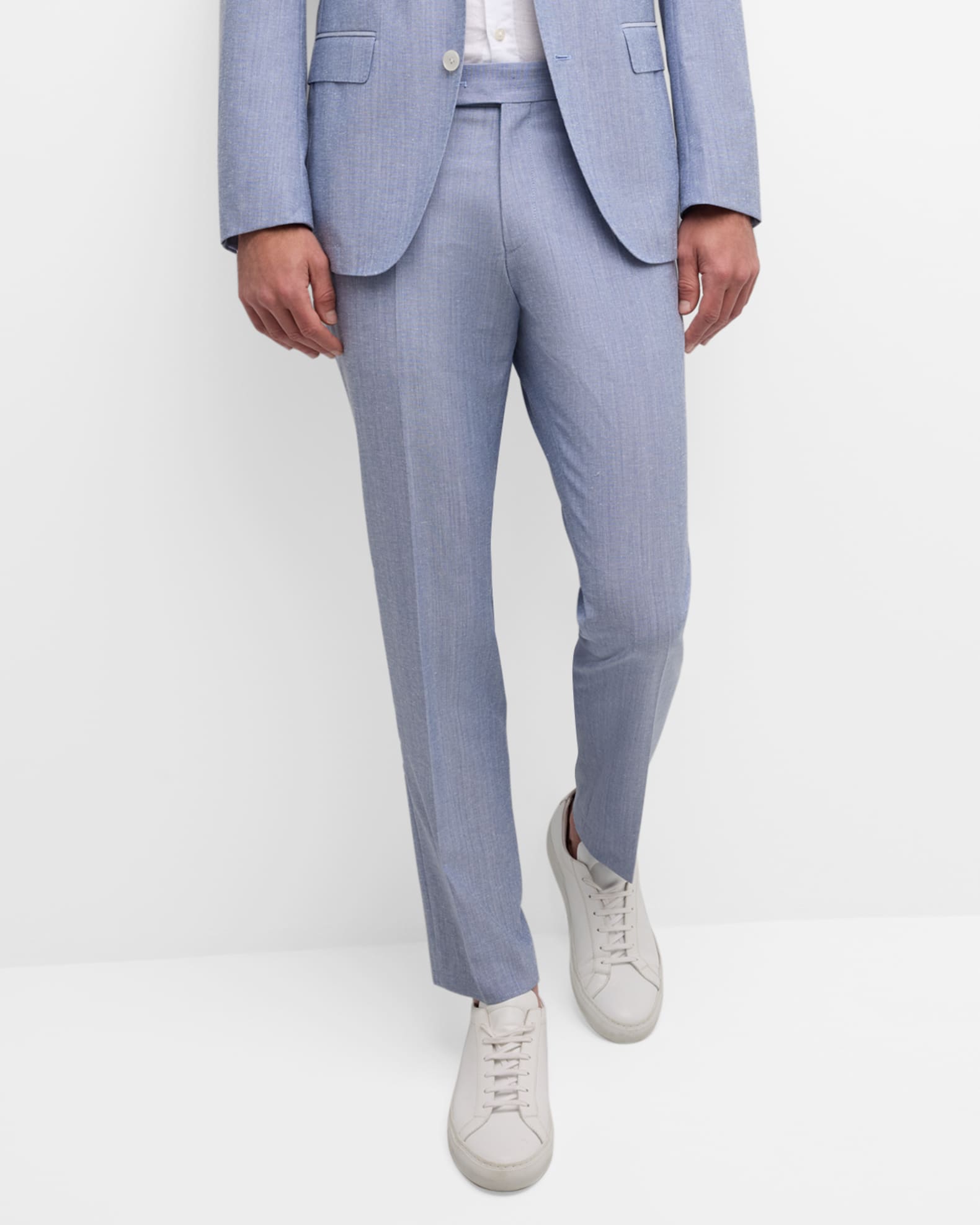BOSS Men's Slim Cotton Flat-Front Pants | Neiman Marcus