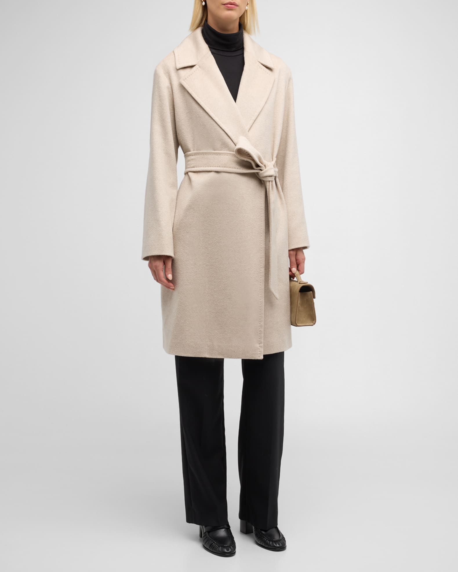 Max Mara Studio Pazzo Wrap-Front Cashmere Coat | Neiman Marcus