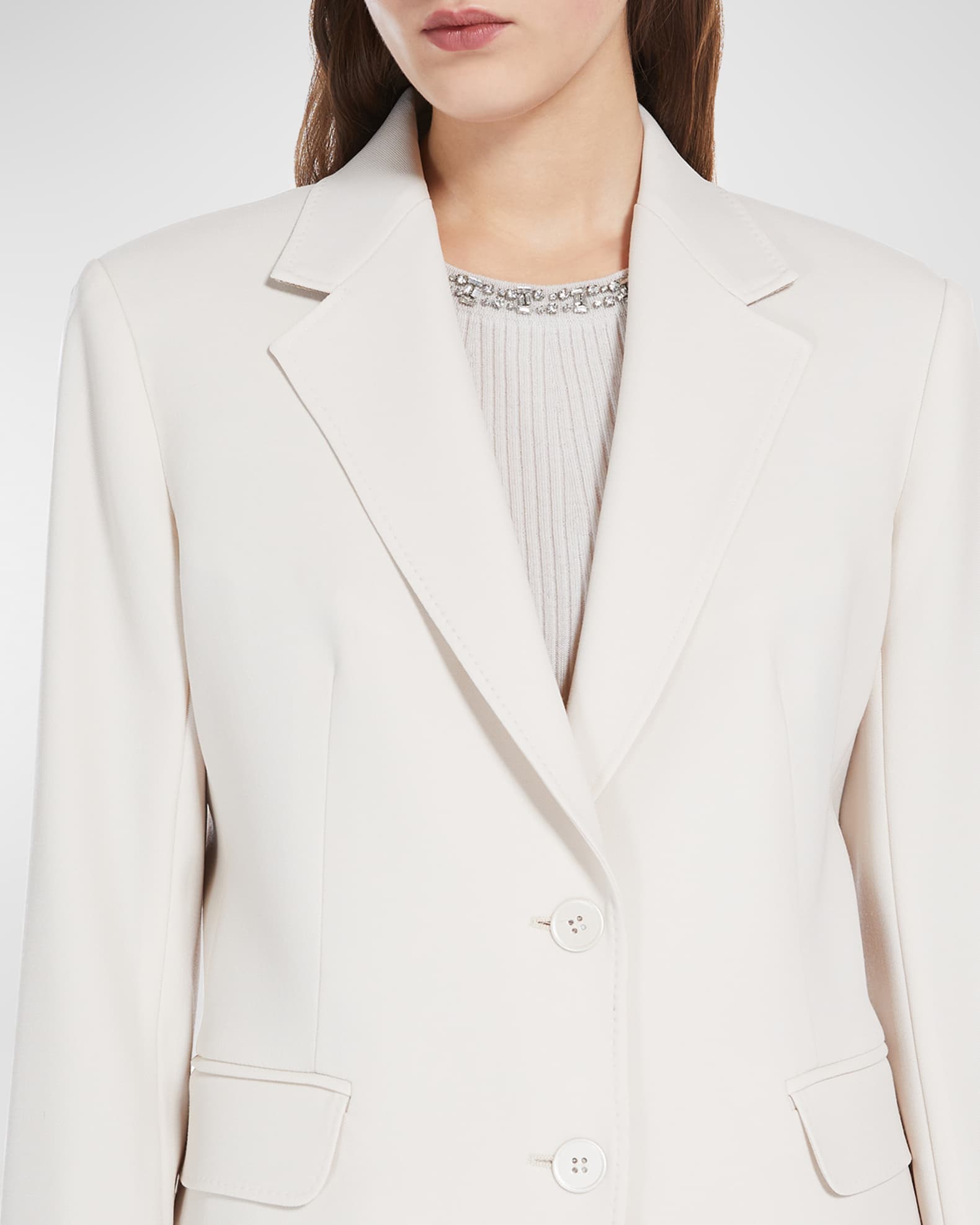 Max Mara Studio Magma Single-Breasted Pick Stitch Coat | Neiman Marcus