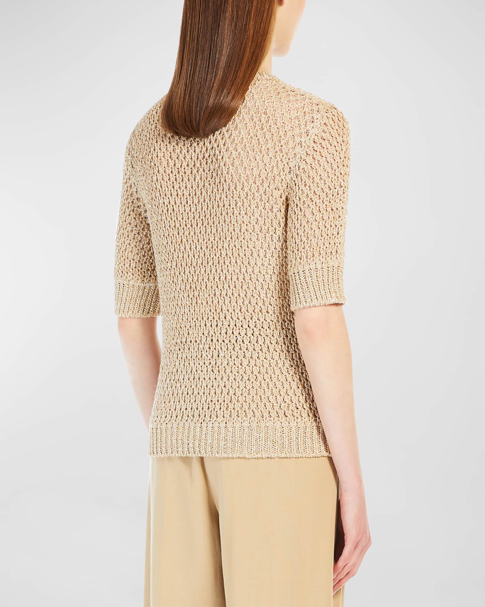 Max Mara Studio Fasto Knit Elbow-Sleeve Pullover | Neiman Marcus