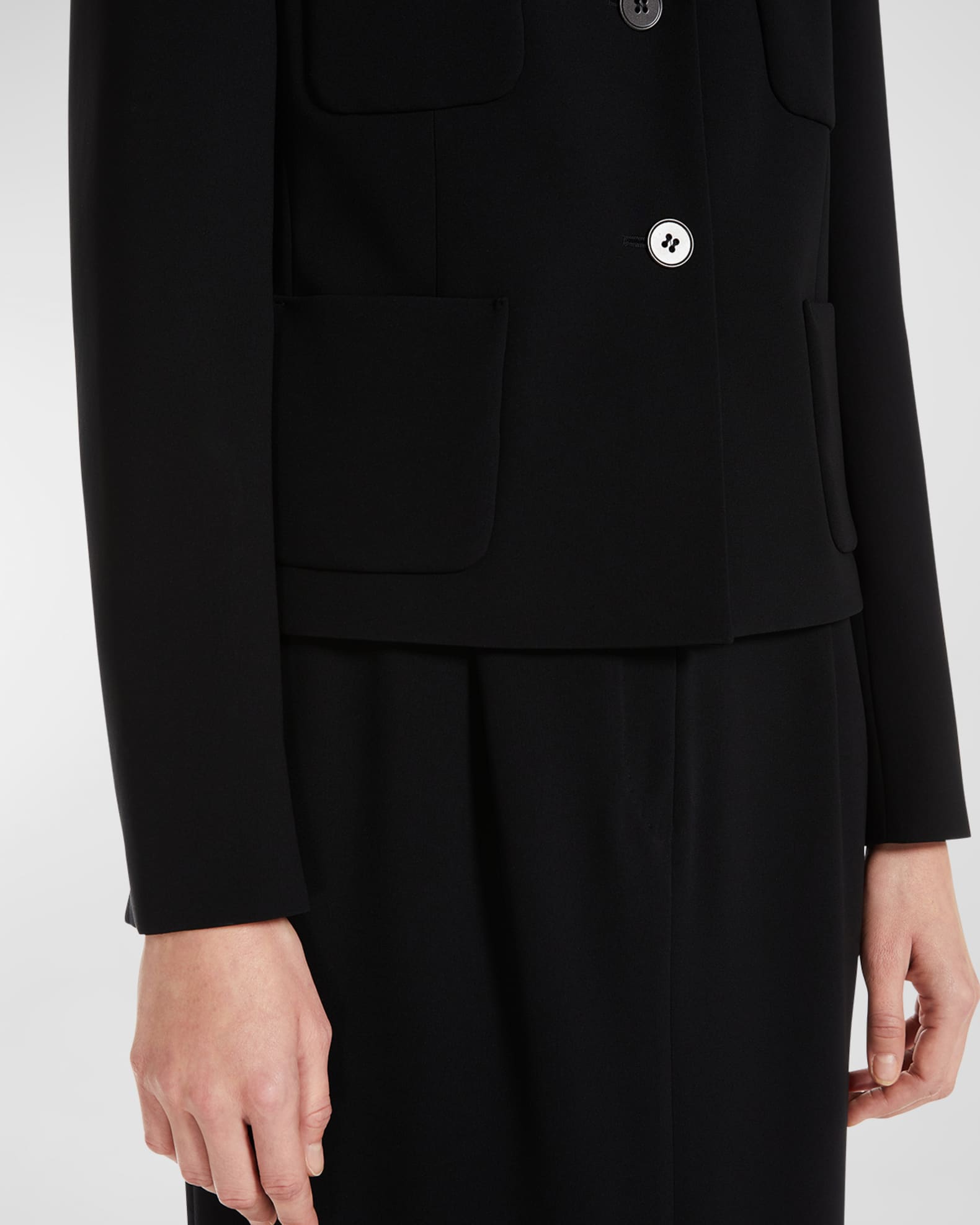 Max Mara Studio Alpino Single-Breasted Patch Pocket Jacket | Neiman Marcus