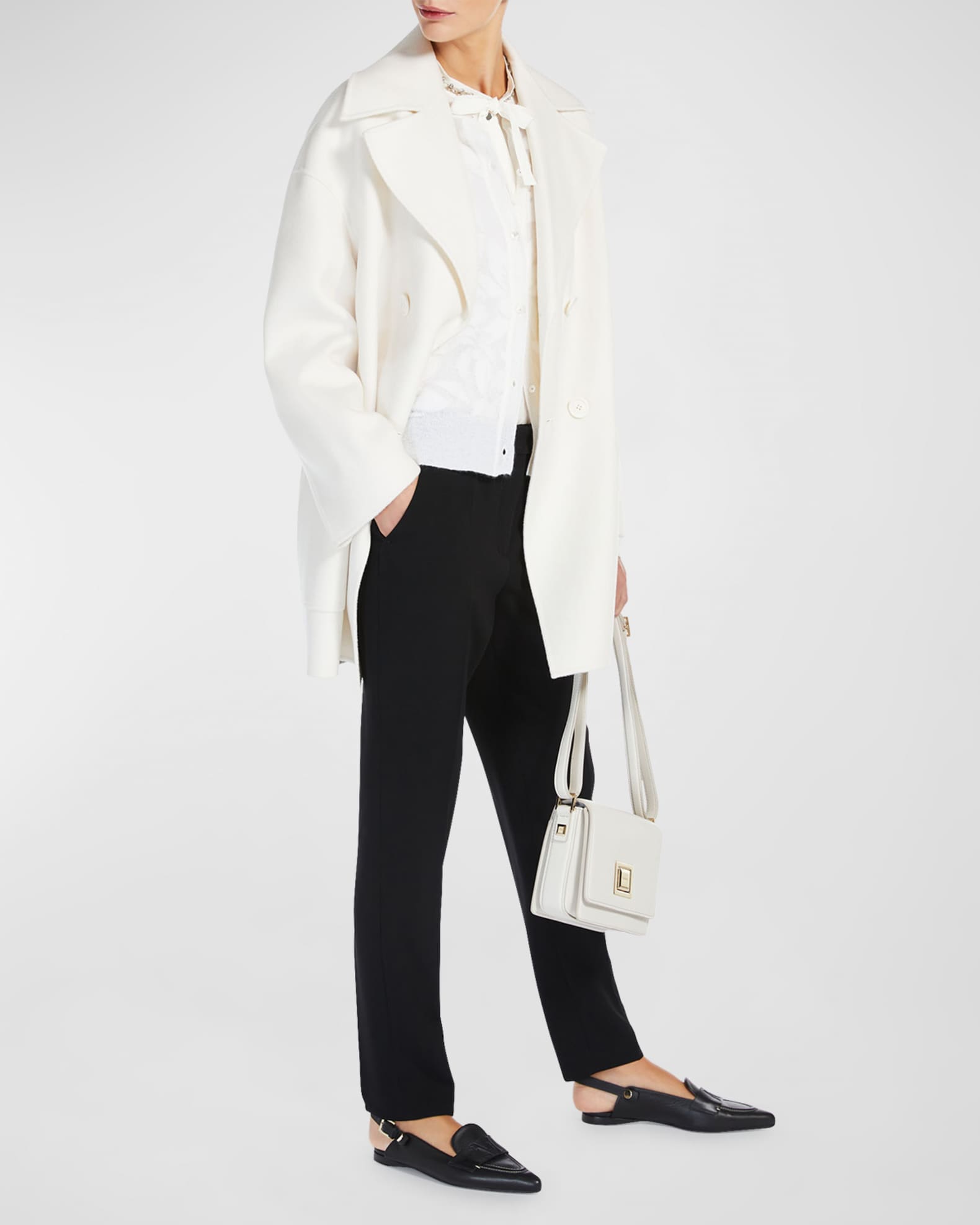Max Mara Studio Jerta Cropped Straight-Leg Pants | Neiman Marcus