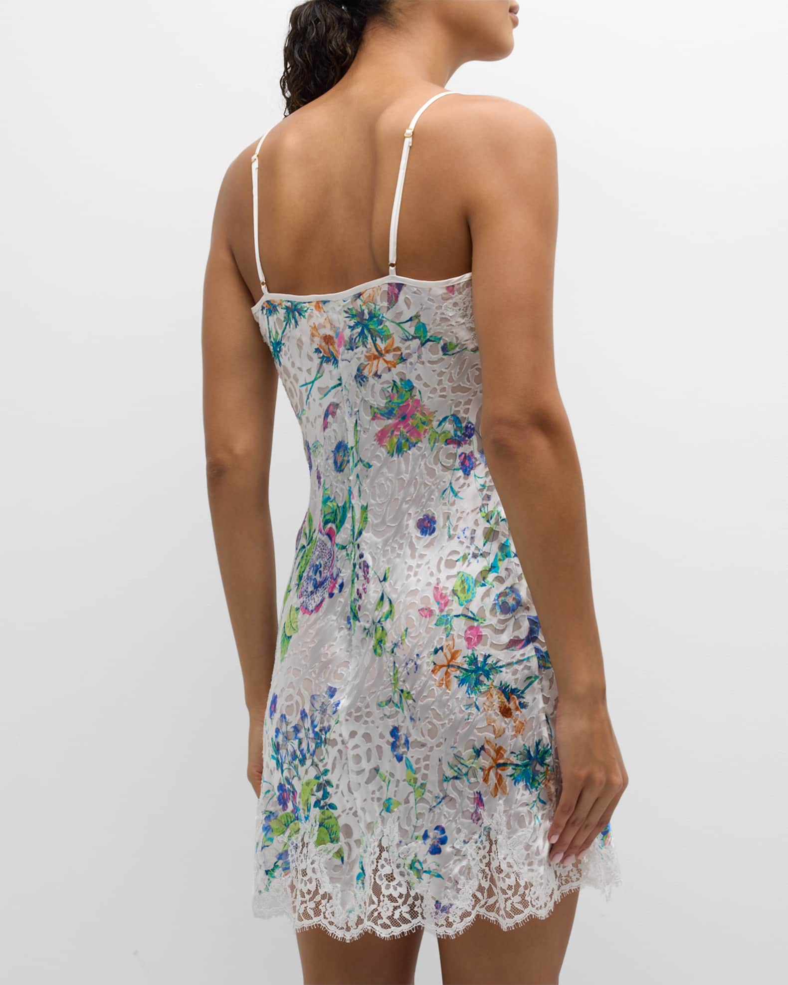 Lise Charmel Baisers Legers Floral-Print Lace-Trim Nightie | Neiman Marcus