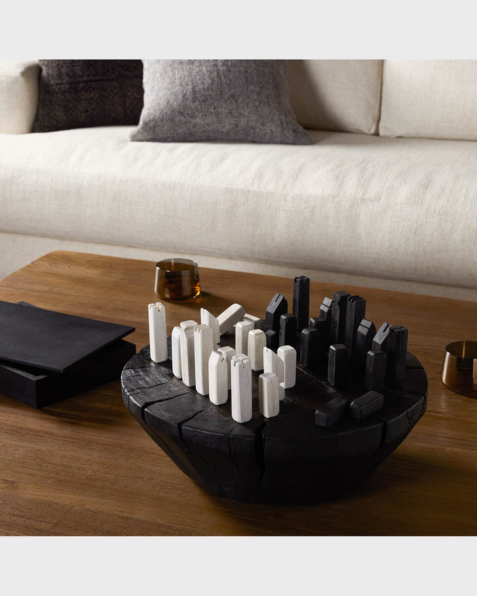 Four Hands Carbonized Black Modern Chess Set | Neiman Marcus