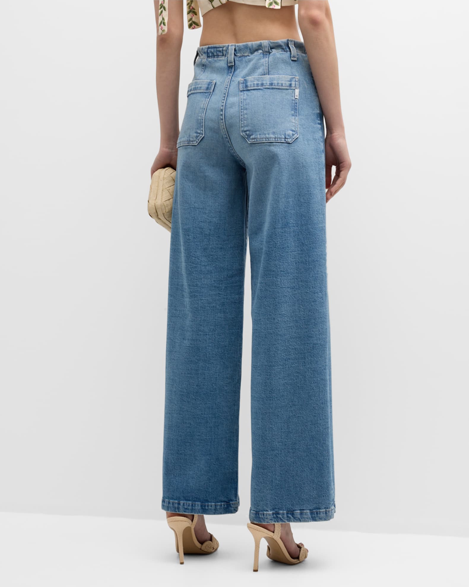 AG Jeans Stella Palazzo Cinched-Waist Jeans | Neiman Marcus