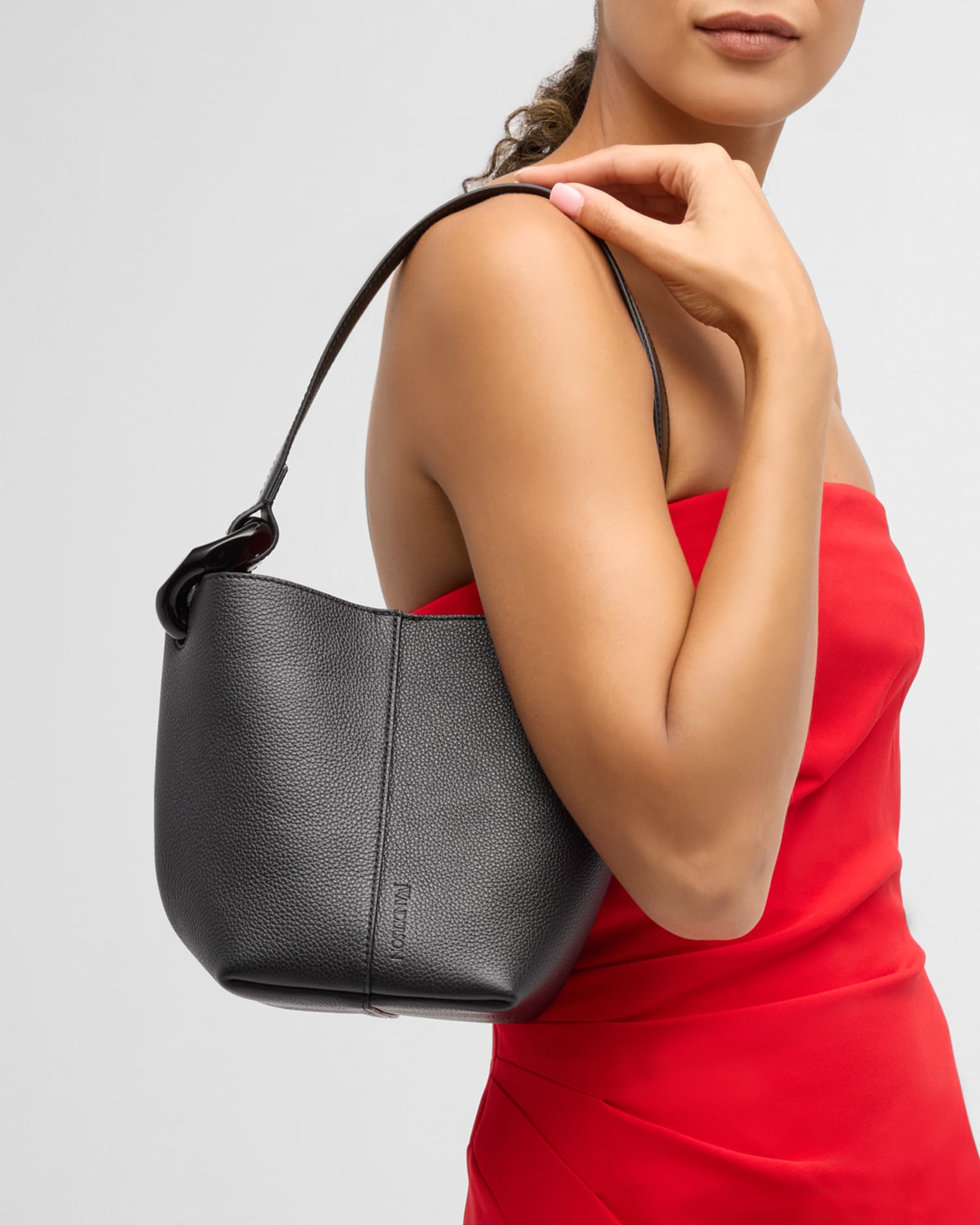 JW Anderson Corner Small Grain Leather Bucket Bag | Neiman Marcus