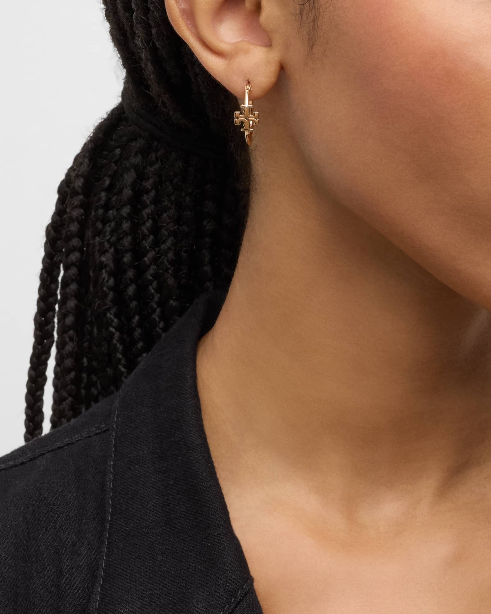 Tory Burch Small Eleanor Hoop Earrings | Neiman Marcus