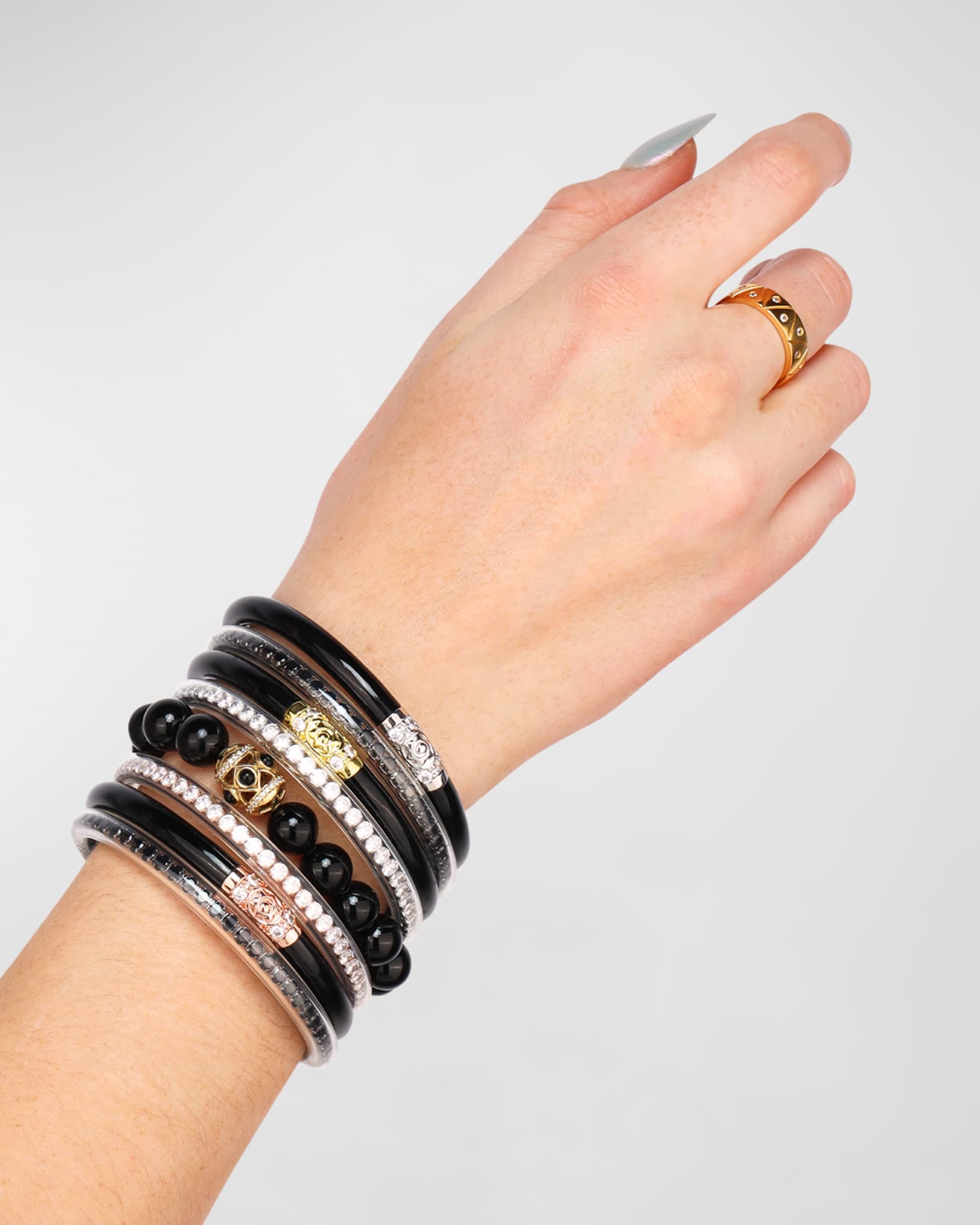 BuDhaGirl Noir Stack Bangle Bracelets | Neiman Marcus