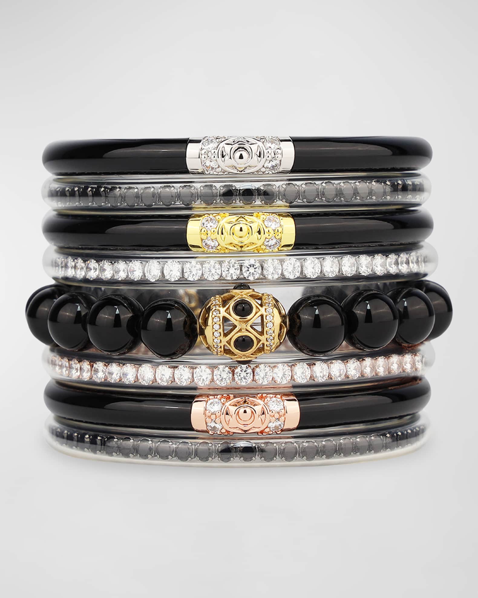BuDhaGirl Noir Stack Bangle Bracelets | Neiman Marcus