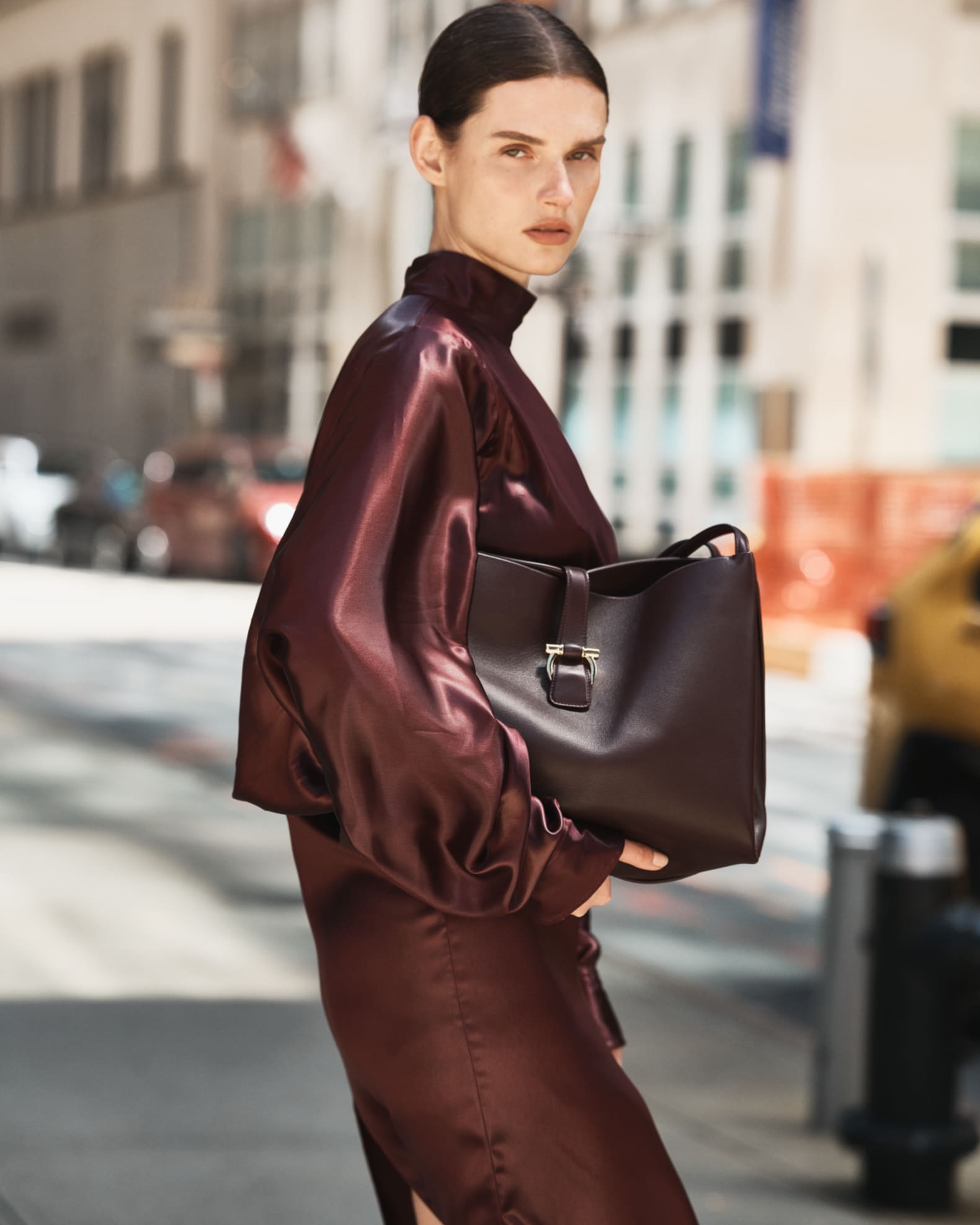 Ferragamo Large Leather Tote Bag | Neiman Marcus