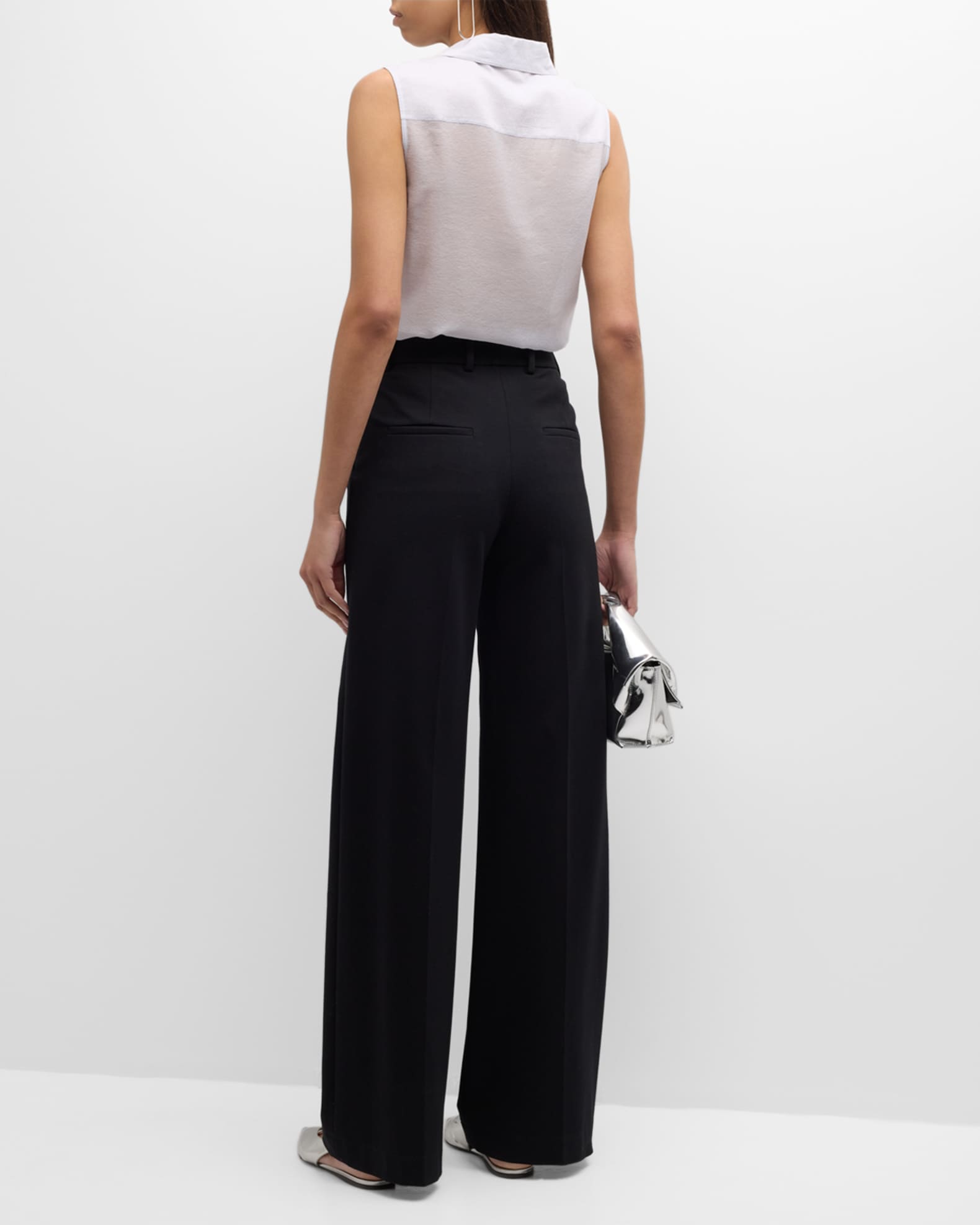 Derek Lam 10 Crosby Janet Sleeveless Tuxedo Shirt | Neiman Marcus