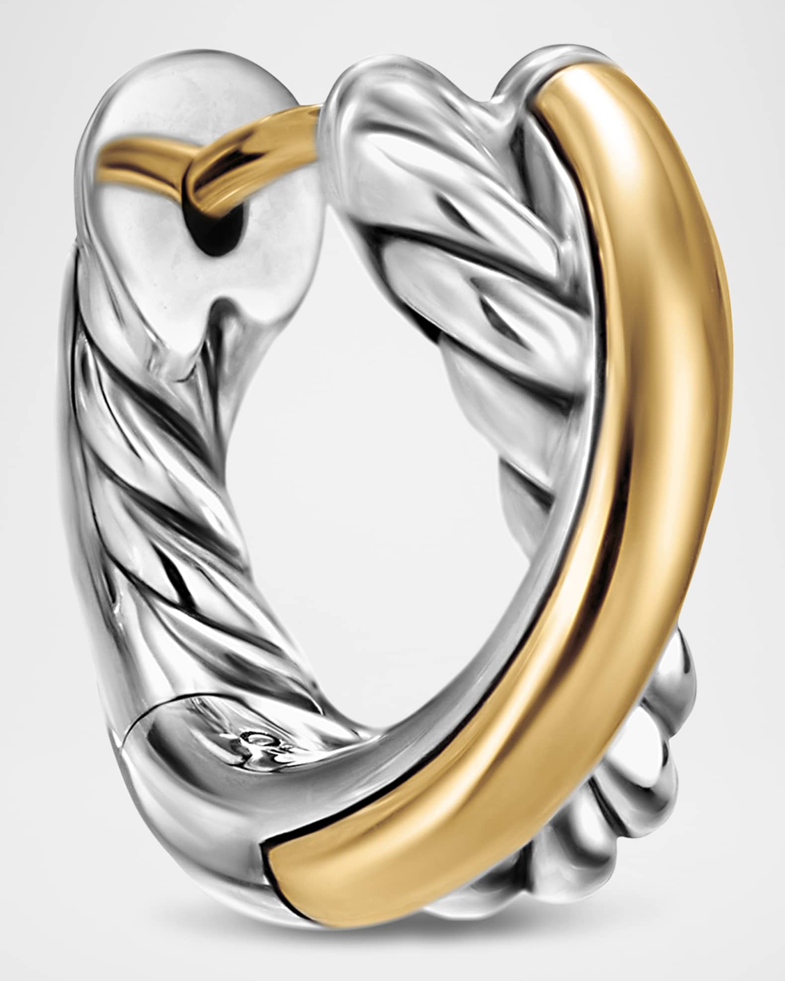 David Yurman 5mm DY Crossover Huggie Hoop Earrings in Silver | Neiman ...