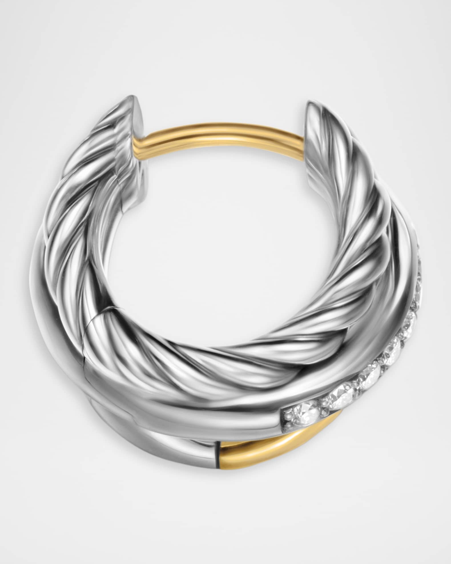 David Yurman 7mm DY Crossover 3-Row Huggie Hoop Earrings in Silver ...