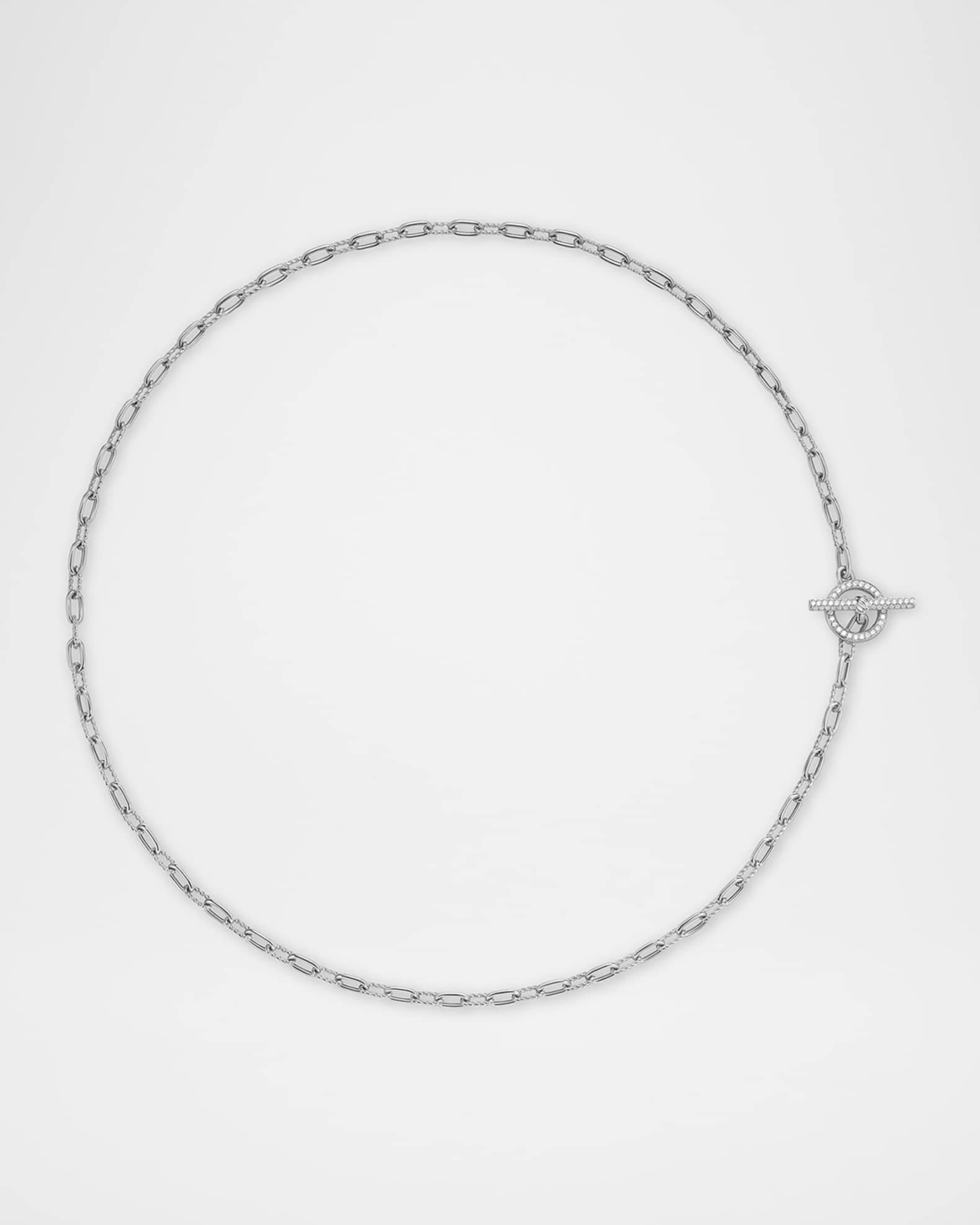 David Yurman Madison Chain Necklace with Diamonds in Silver, 3mm, 19"L ...