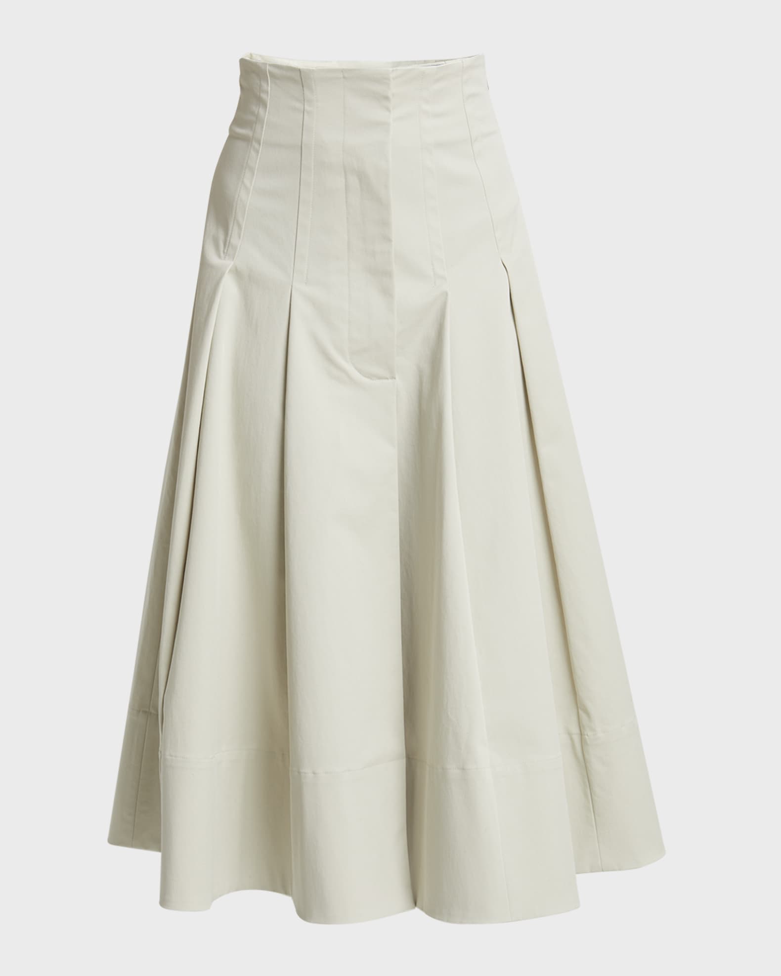 Proenza Schouler Moore Pleated Organic Cotton Twill Suiting Midi Skirt ...