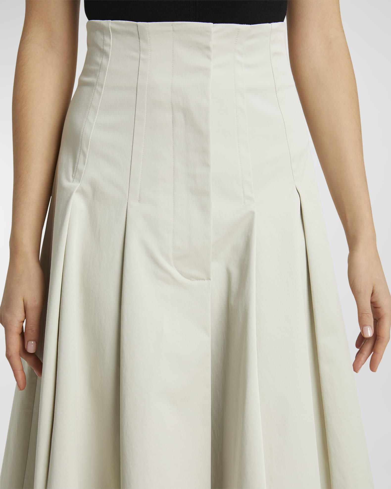 Proenza Schouler Moore Pleated Organic Cotton Twill Suiting Midi Skirt ...