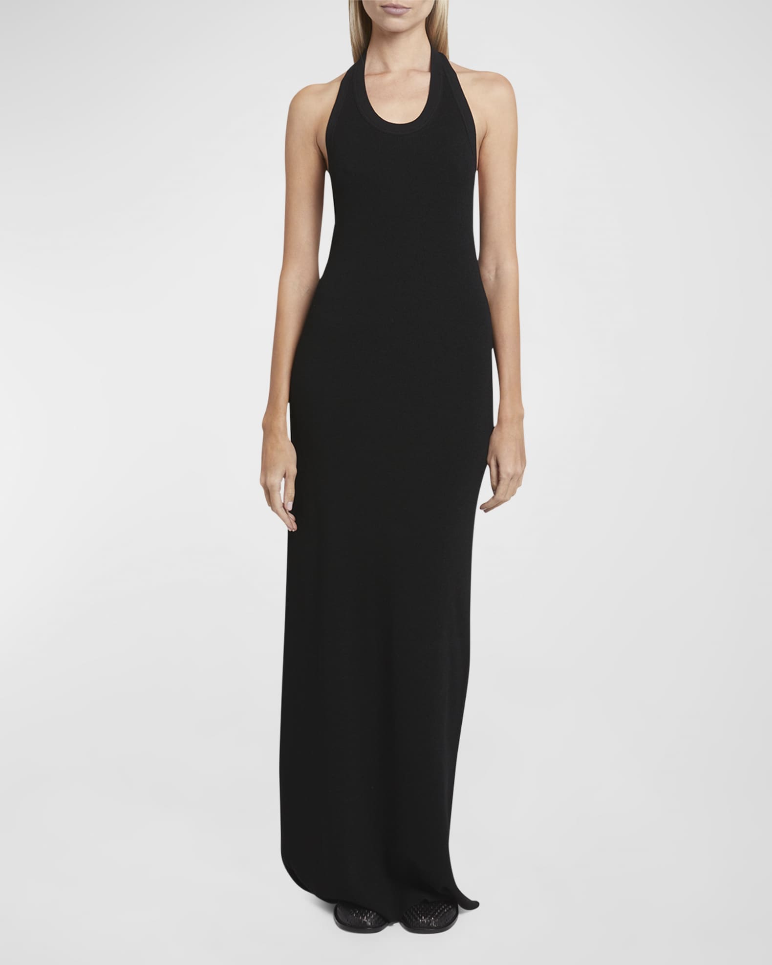 Proenza Schouler Meryl Halter Matte Crepe Rib Knit Maxi Dress | Neiman ...