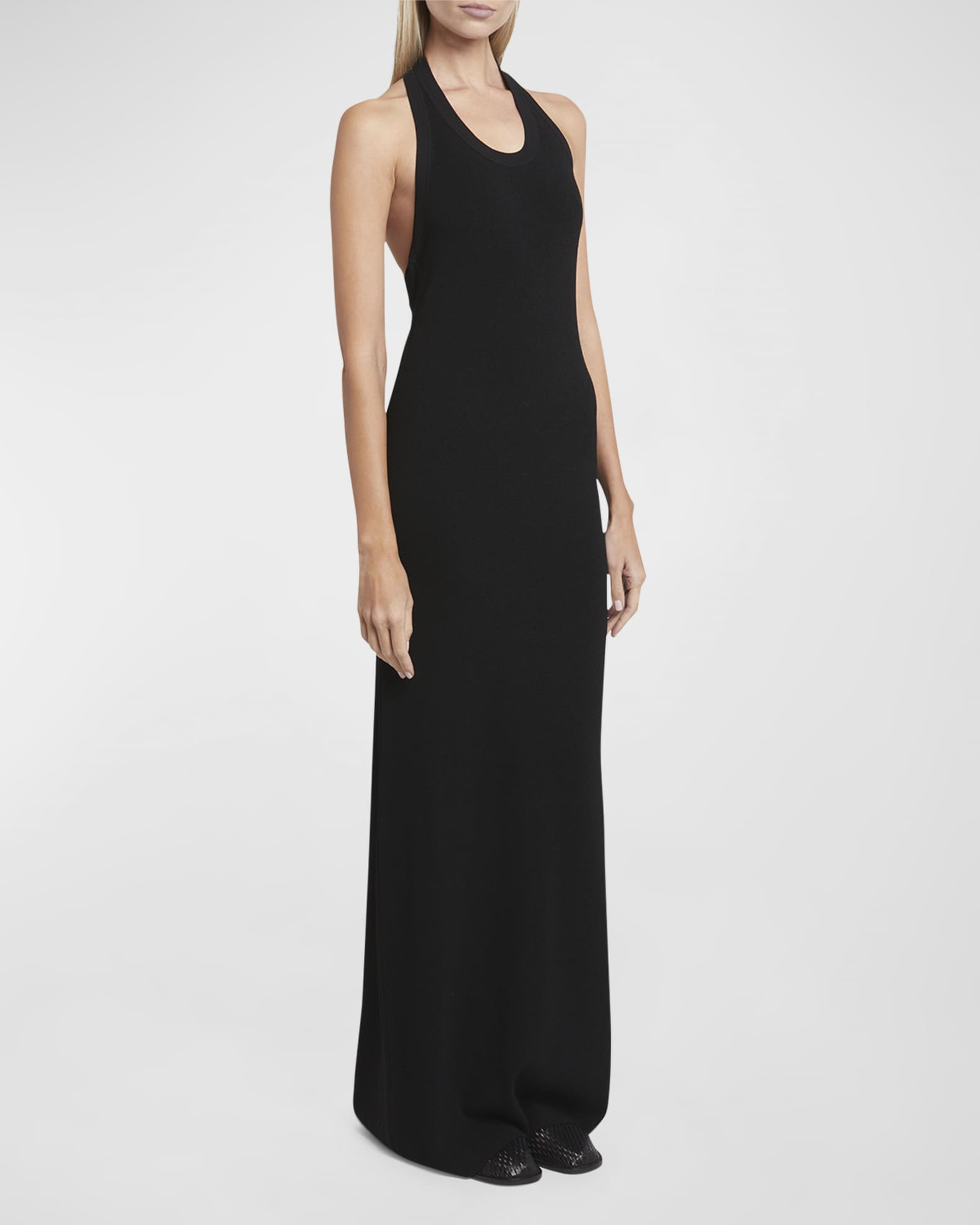 Proenza Schouler Meryl Halter Matte Crepe Rib Knit Maxi Dress | Neiman ...