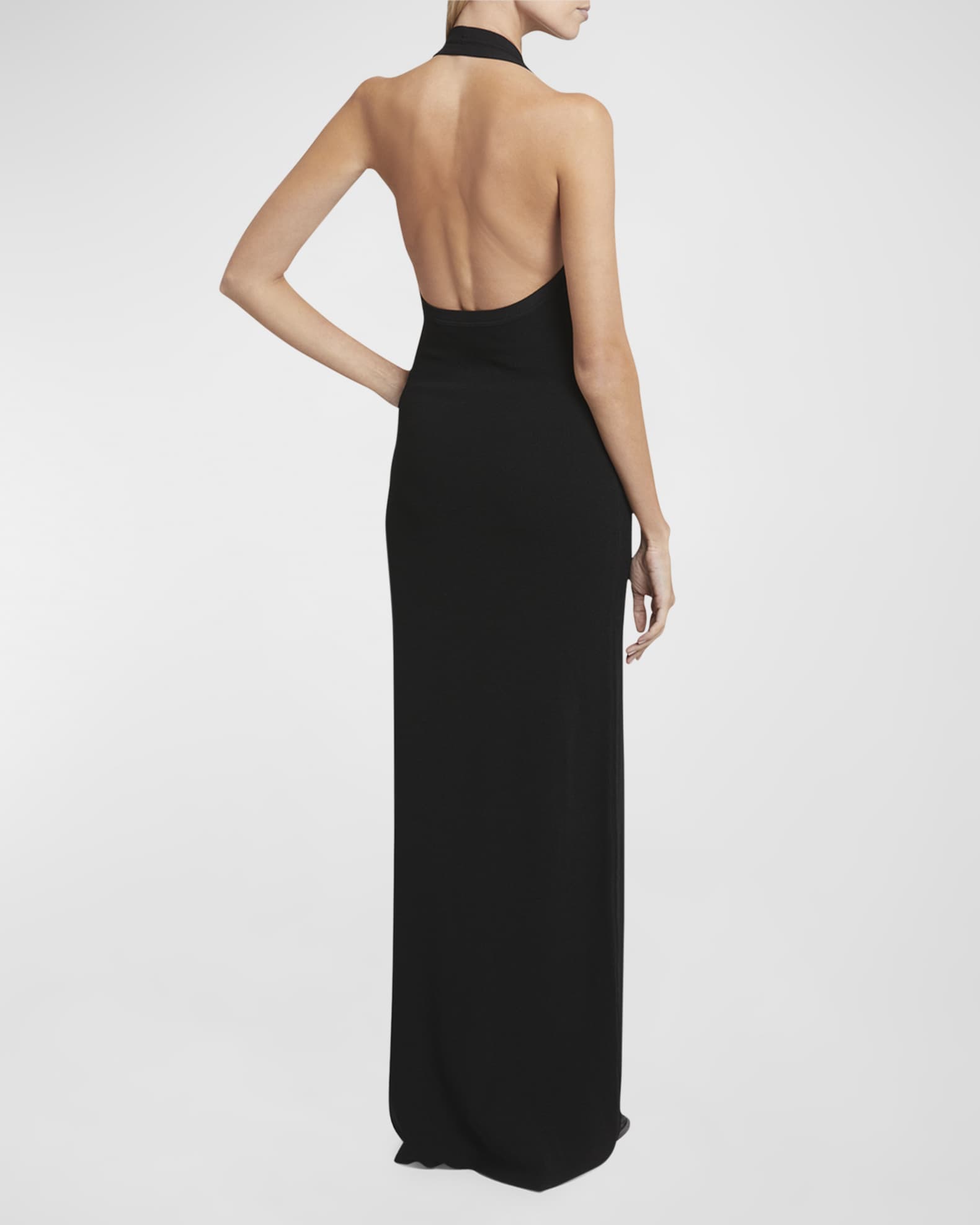 Proenza Schouler Meryl Halter Matte Crepe Rib Knit Maxi Dress | Neiman ...
