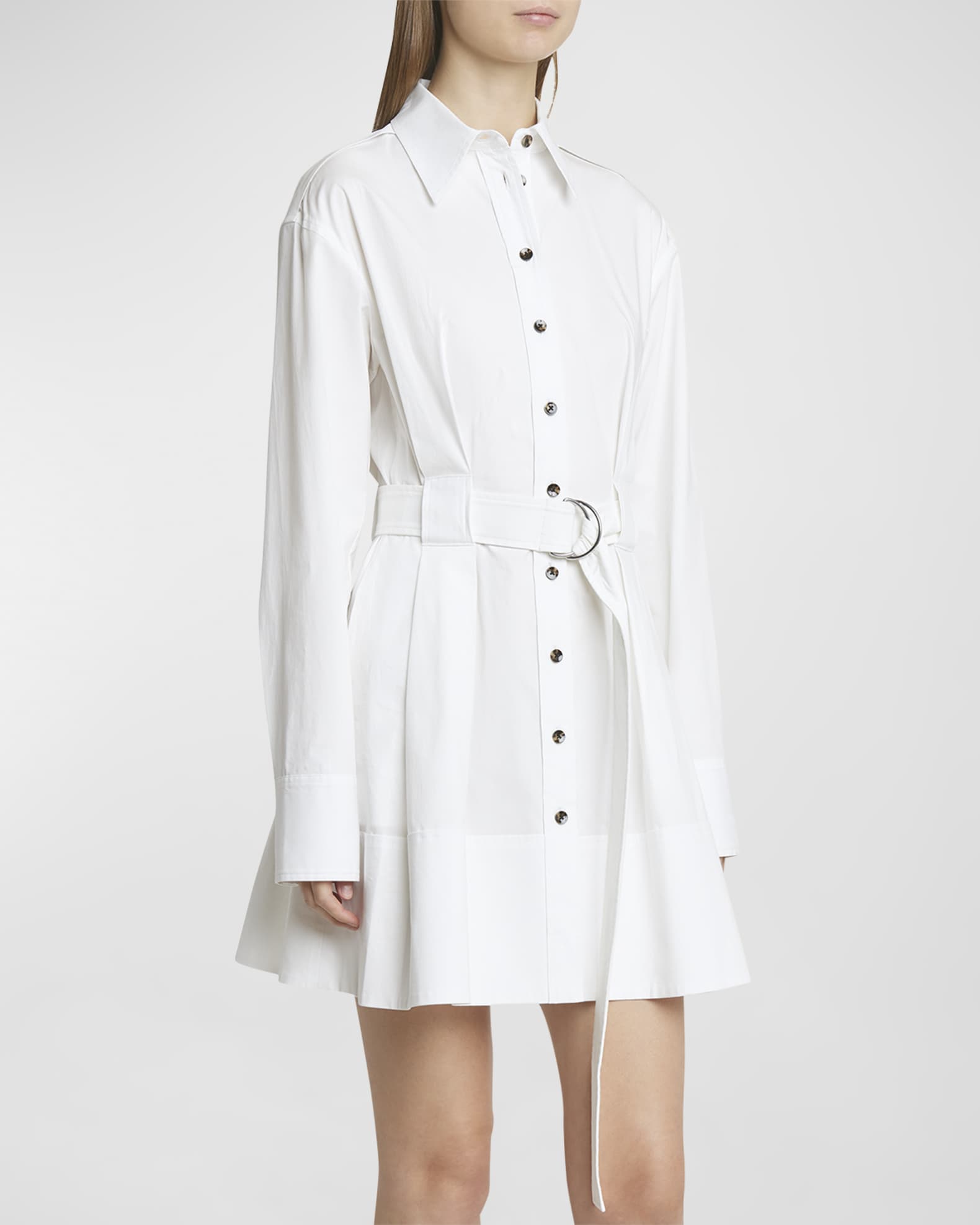Proenza Schouler Viola Compact Poplin Mini Shirtdress | Neiman Marcus
