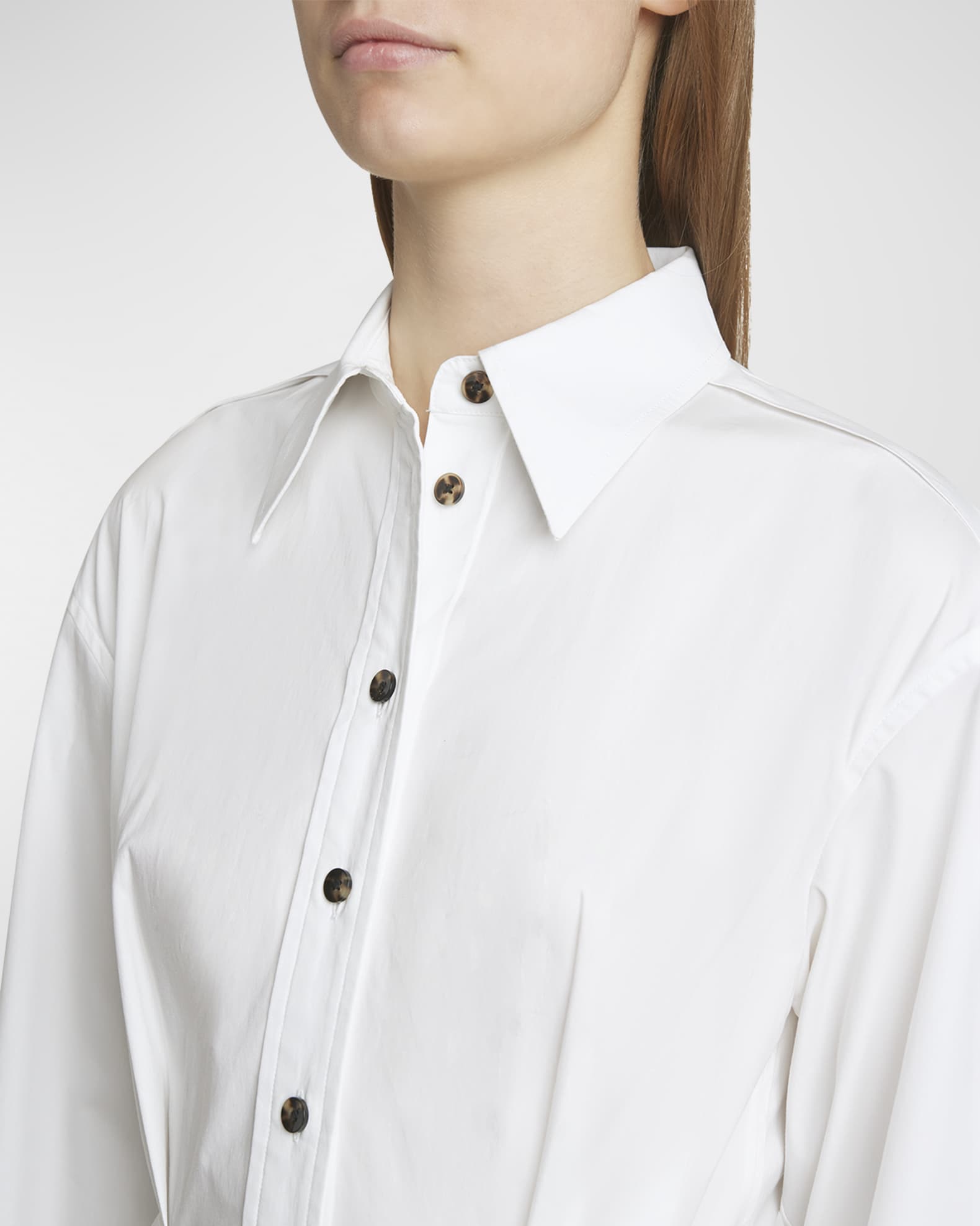 Proenza Schouler Viola Compact Poplin Mini Shirtdress | Neiman Marcus