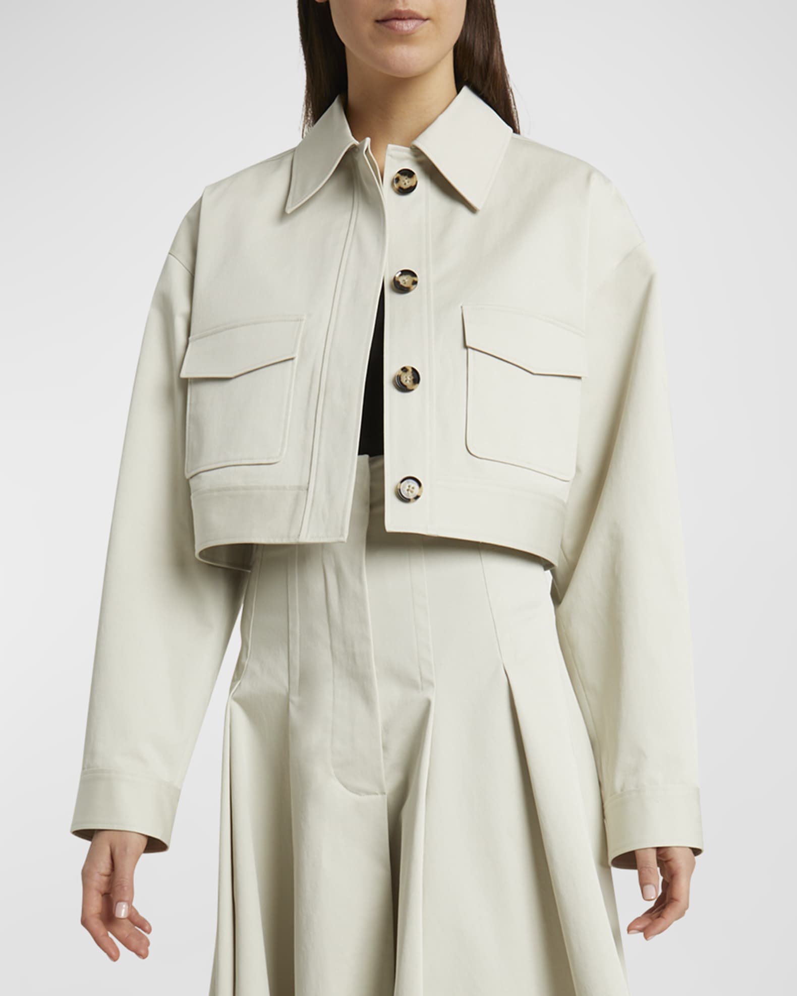 Proenza Schouler Dylan Cotton Twill Suiting Shirt Jacket | Neiman Marcus