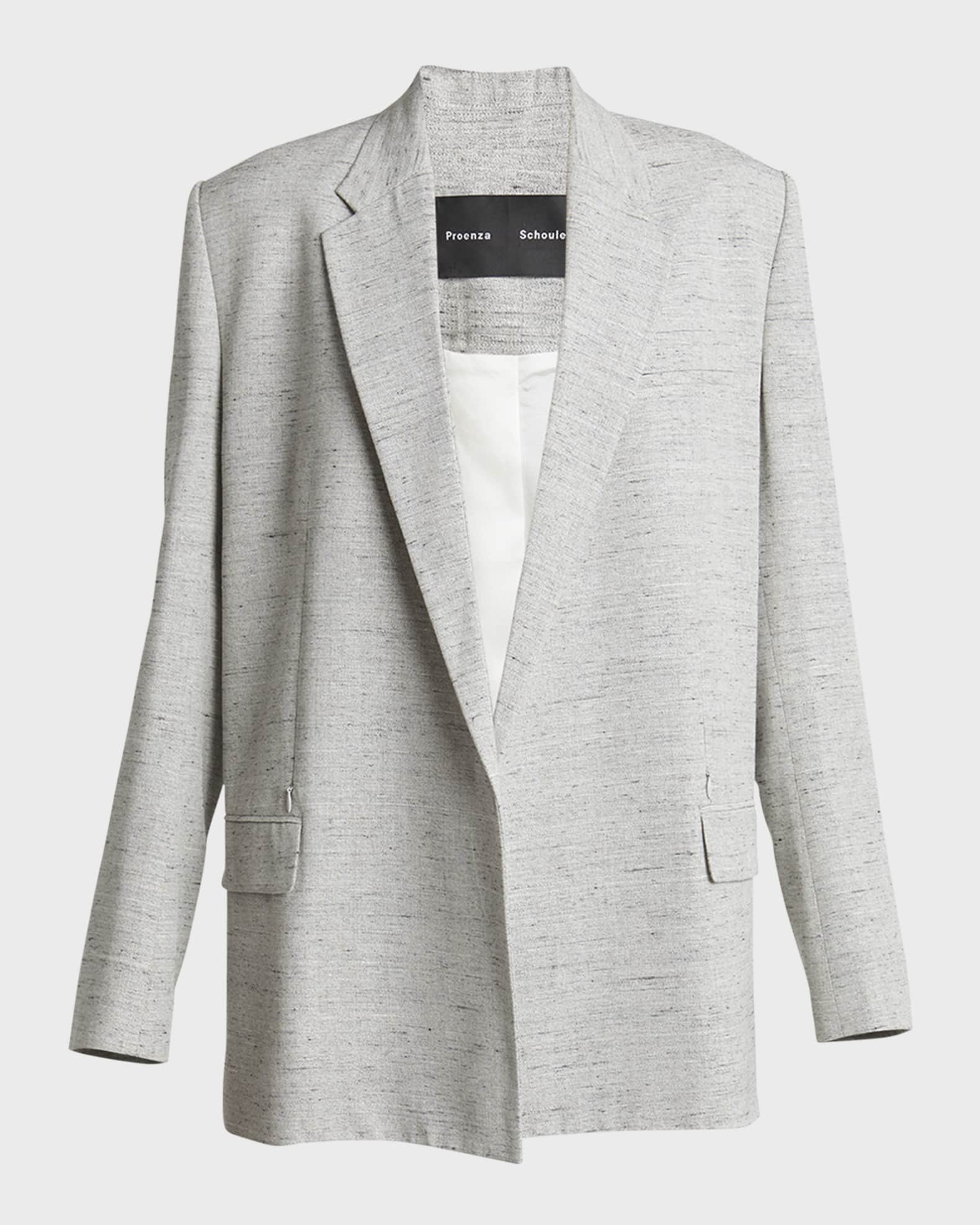 Proenza Schouler Hadley Melange Linen-Blend Suiting Jacket | Neiman Marcus