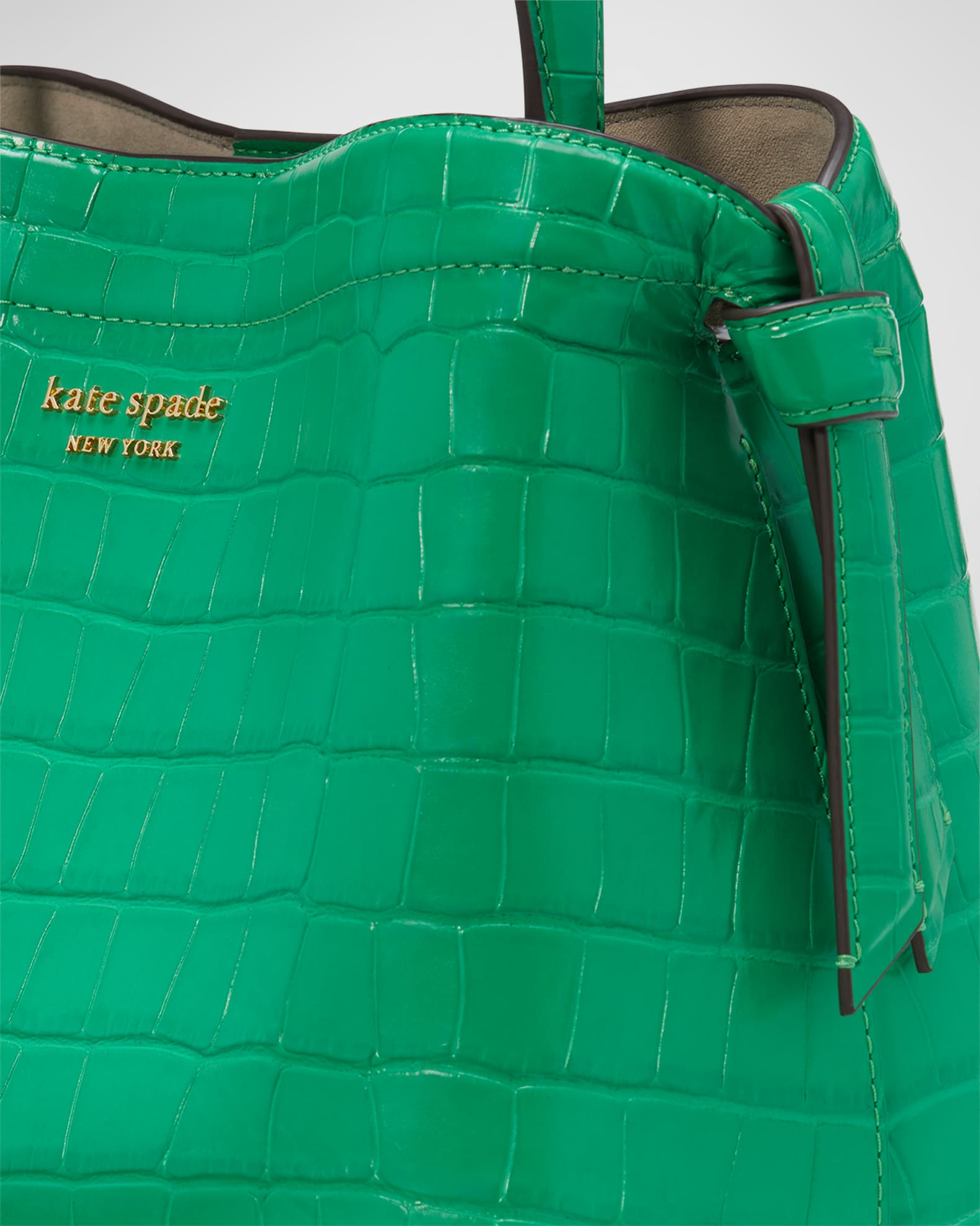 kate spade new york knott croc-embossed leather top-handle bag | Neiman ...