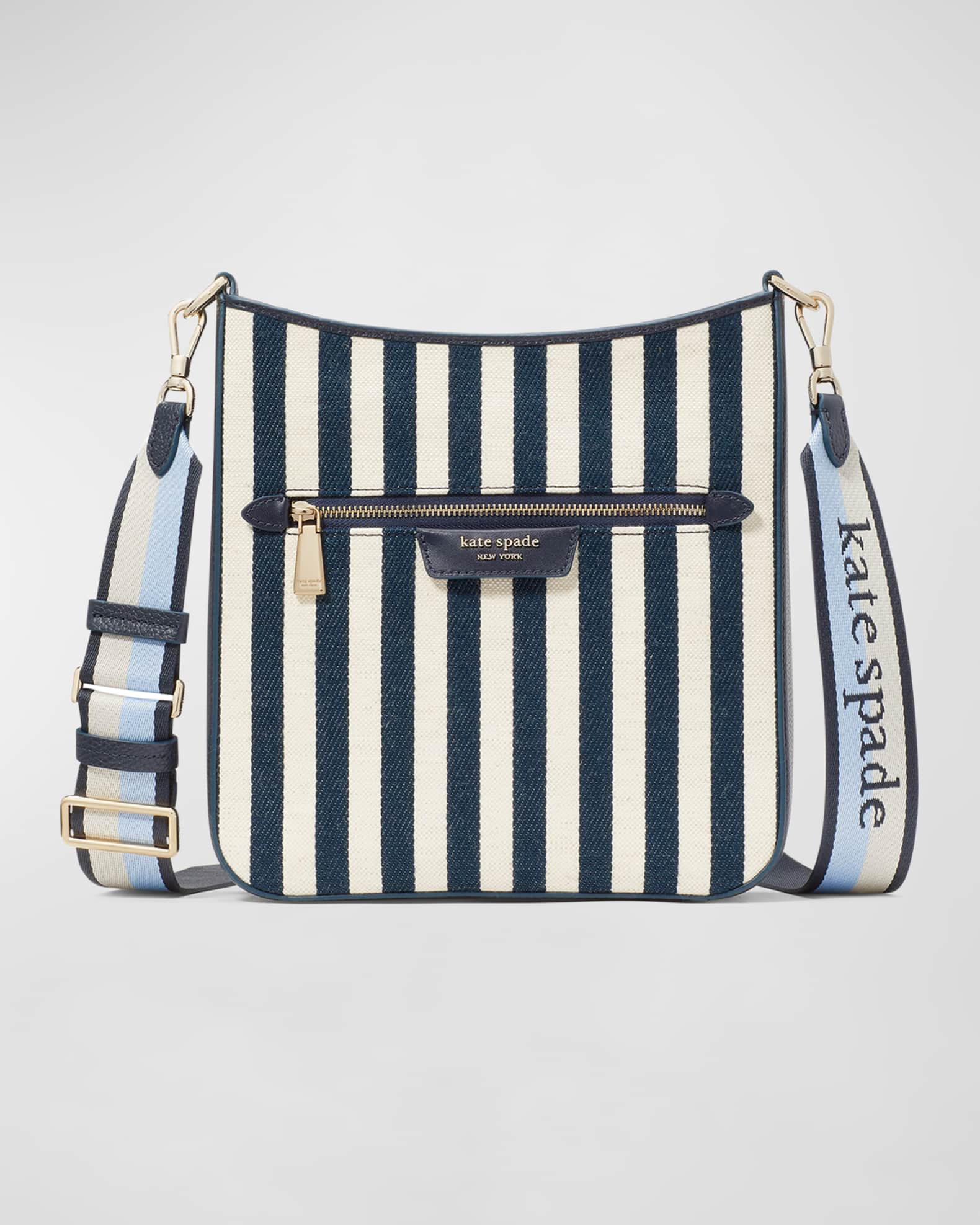 kate spade new york hudson striped canvas messenger crossbody bag ...
