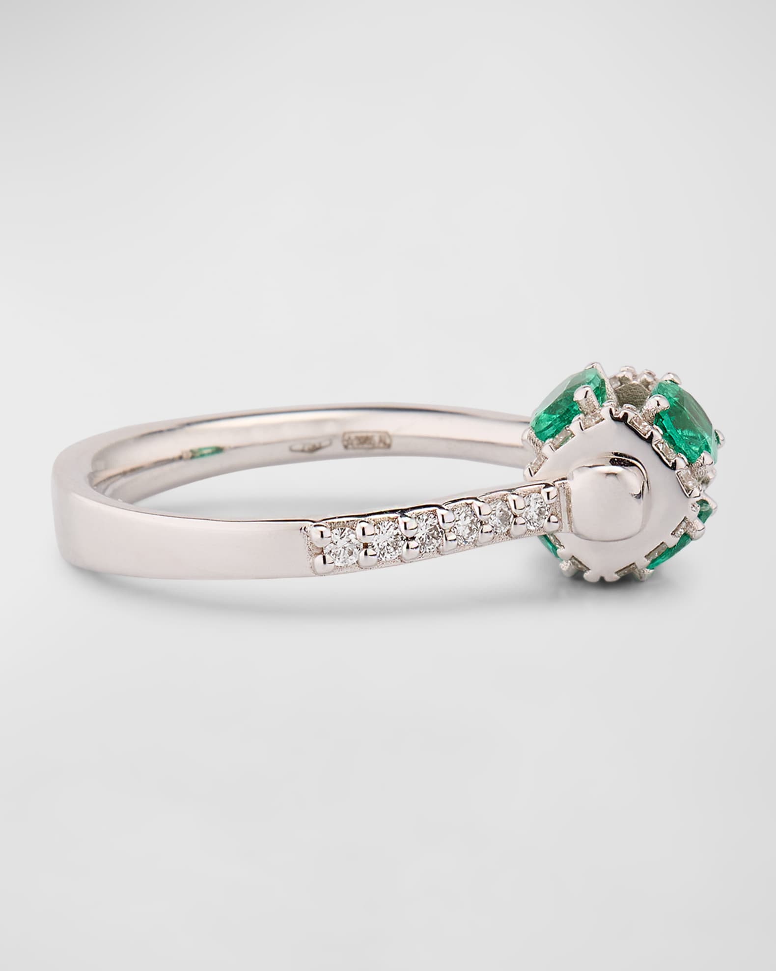 Miseno Procida 18K White Gold Rotating Emerald and Diamond Ring | Neiman Marcus