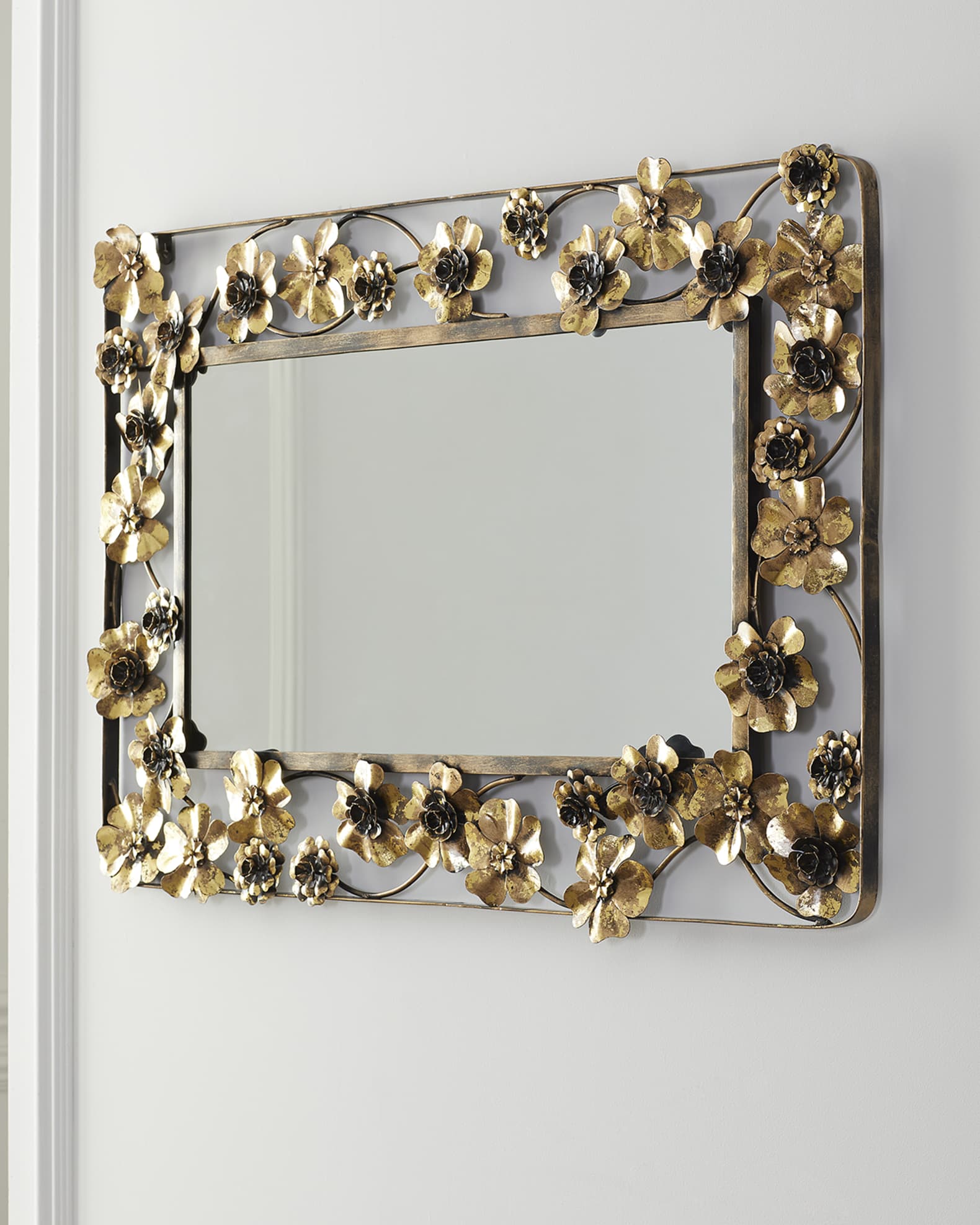 Neiman Marcus Rectangle Floral Mirror | Neiman Marcus
