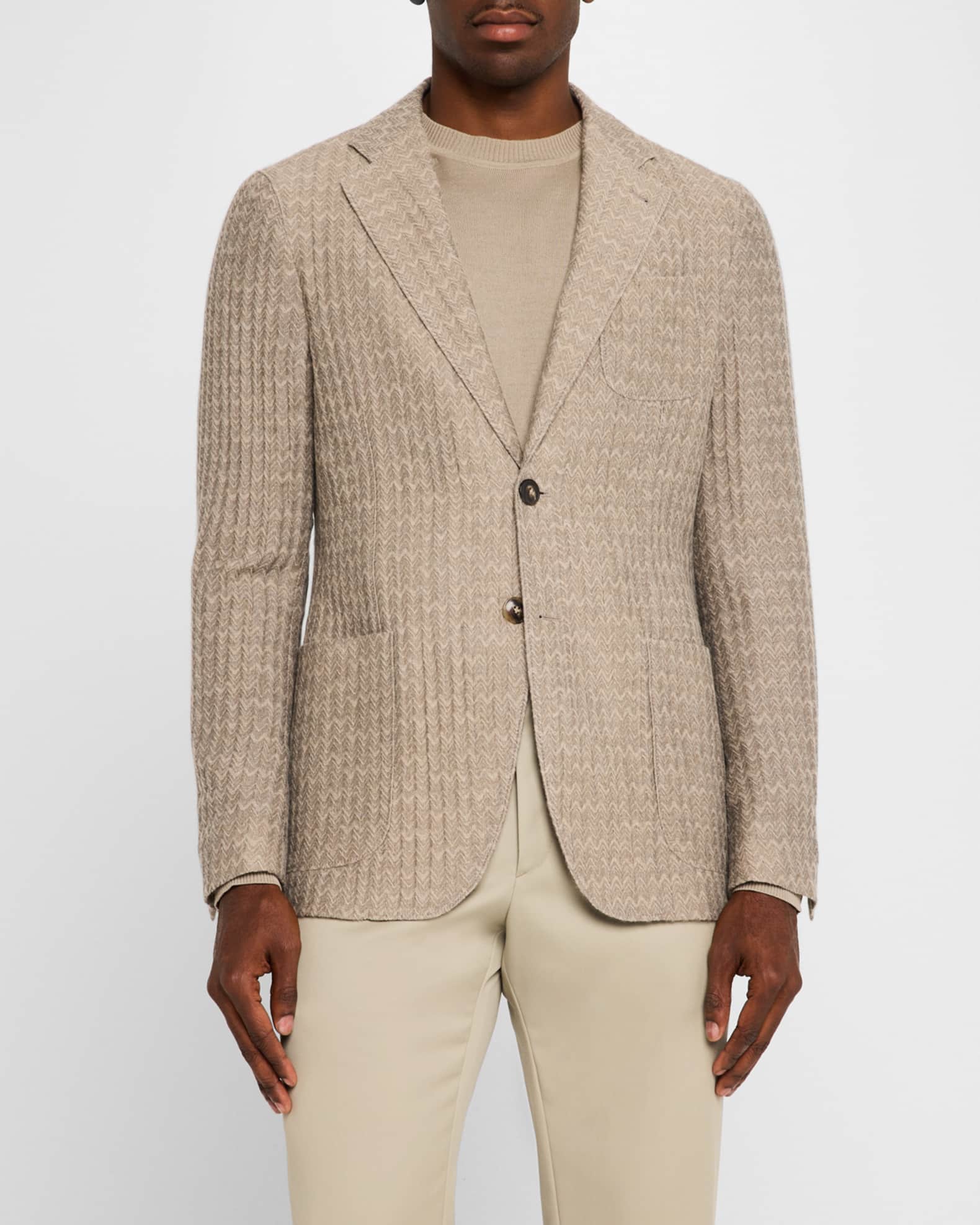 Giorgio Armani Men's Cashmere-Silk Deconstructed Chevron Blazer ...