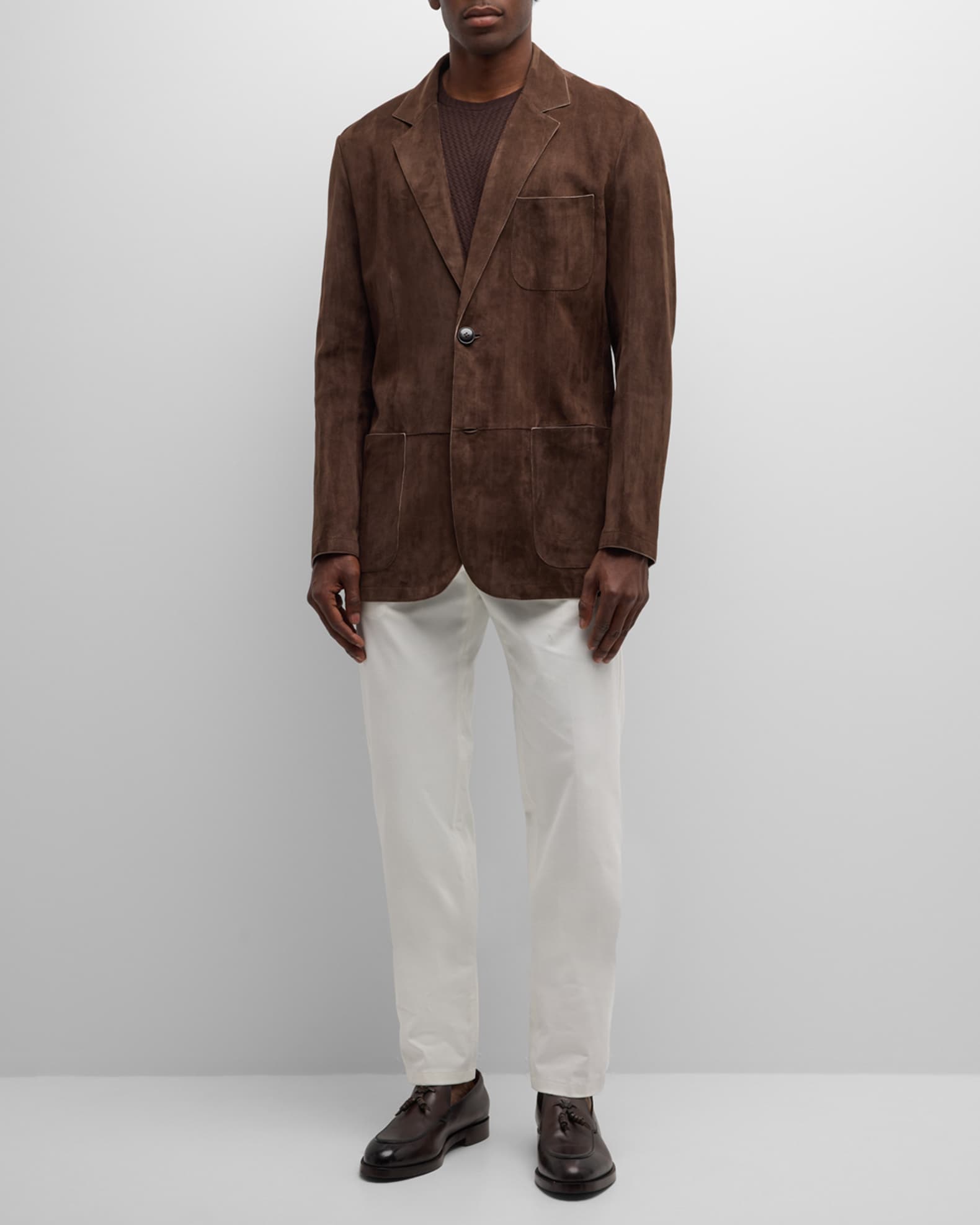 Giorgio Armani Men's Suede Two-Button Blazer | Neiman Marcus