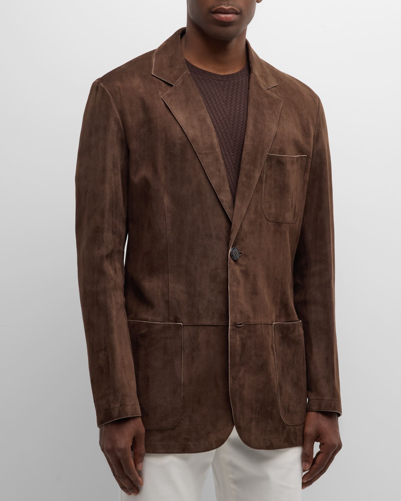 Giorgio Armani Men's Suede Two-Button Blazer | Neiman Marcus
