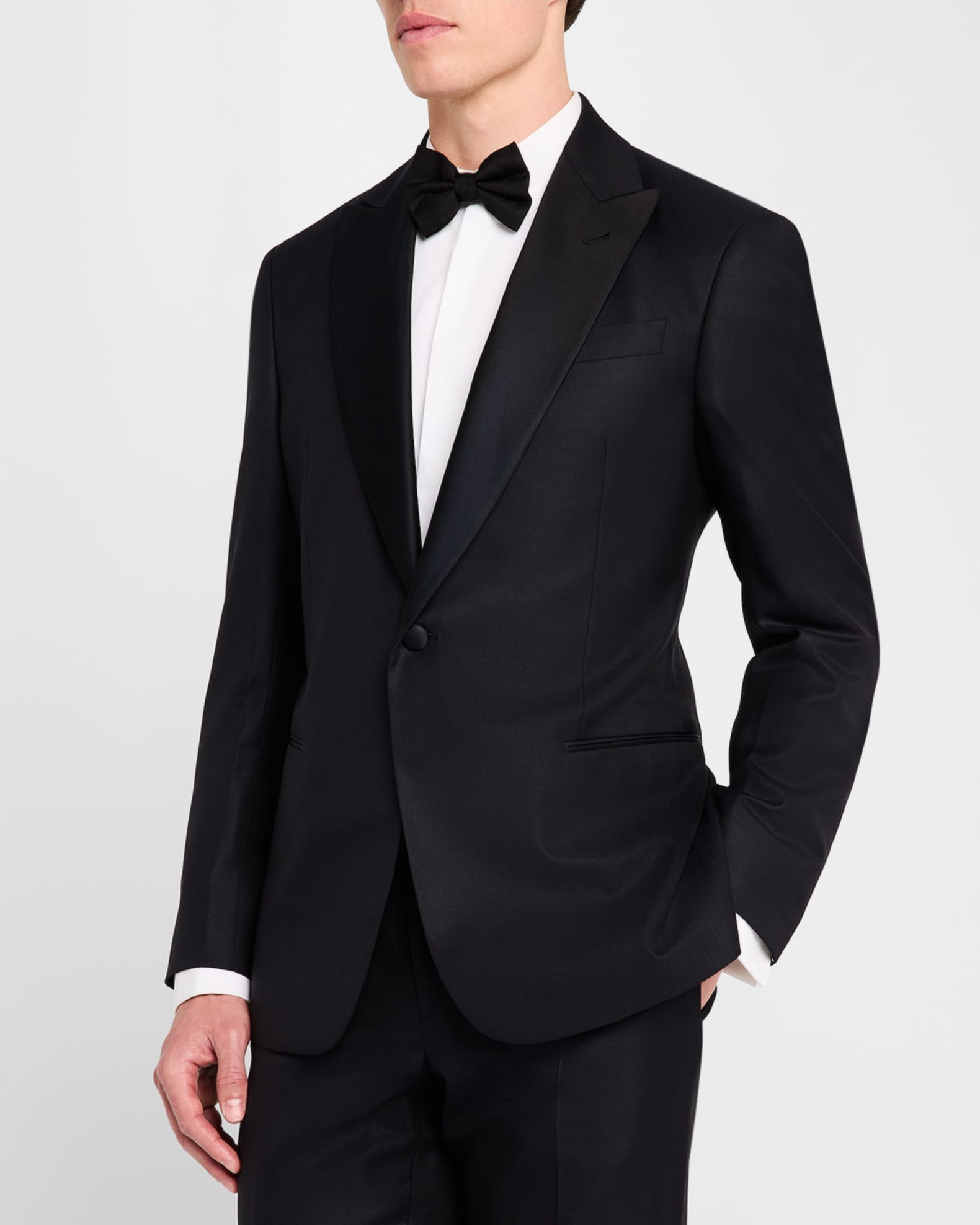 Giorgio Armani Men's Wool-Silk Solid Tuxedo | Neiman Marcus