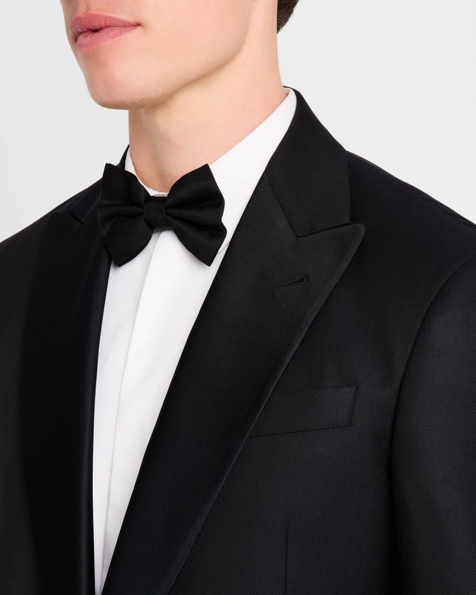 Giorgio Armani Men's Wool-Silk Solid Tuxedo | Neiman Marcus