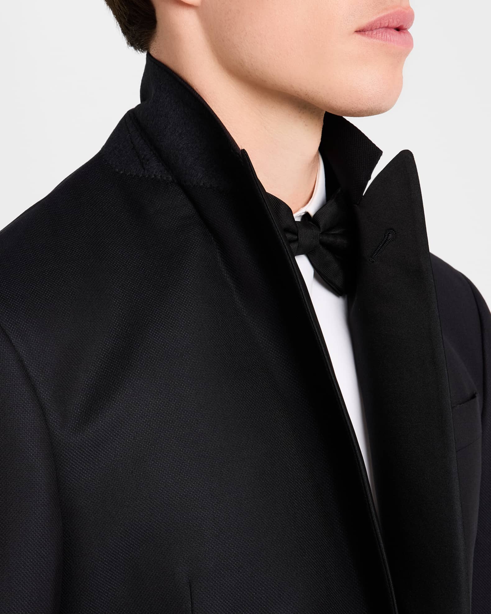 Giorgio Armani Men's Wool-Silk Solid Tuxedo | Neiman Marcus