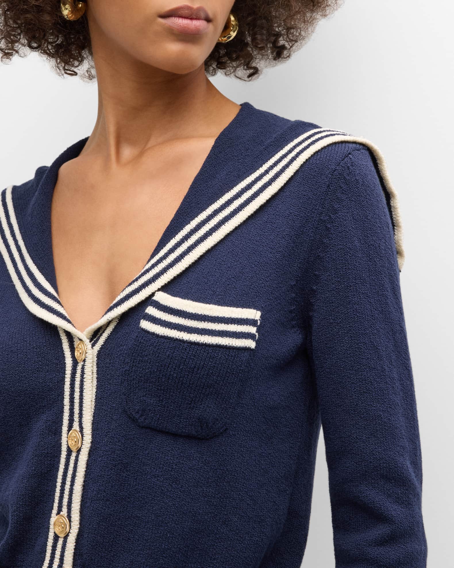 FRAME Knit Sailor Cardigan | Neiman Marcus