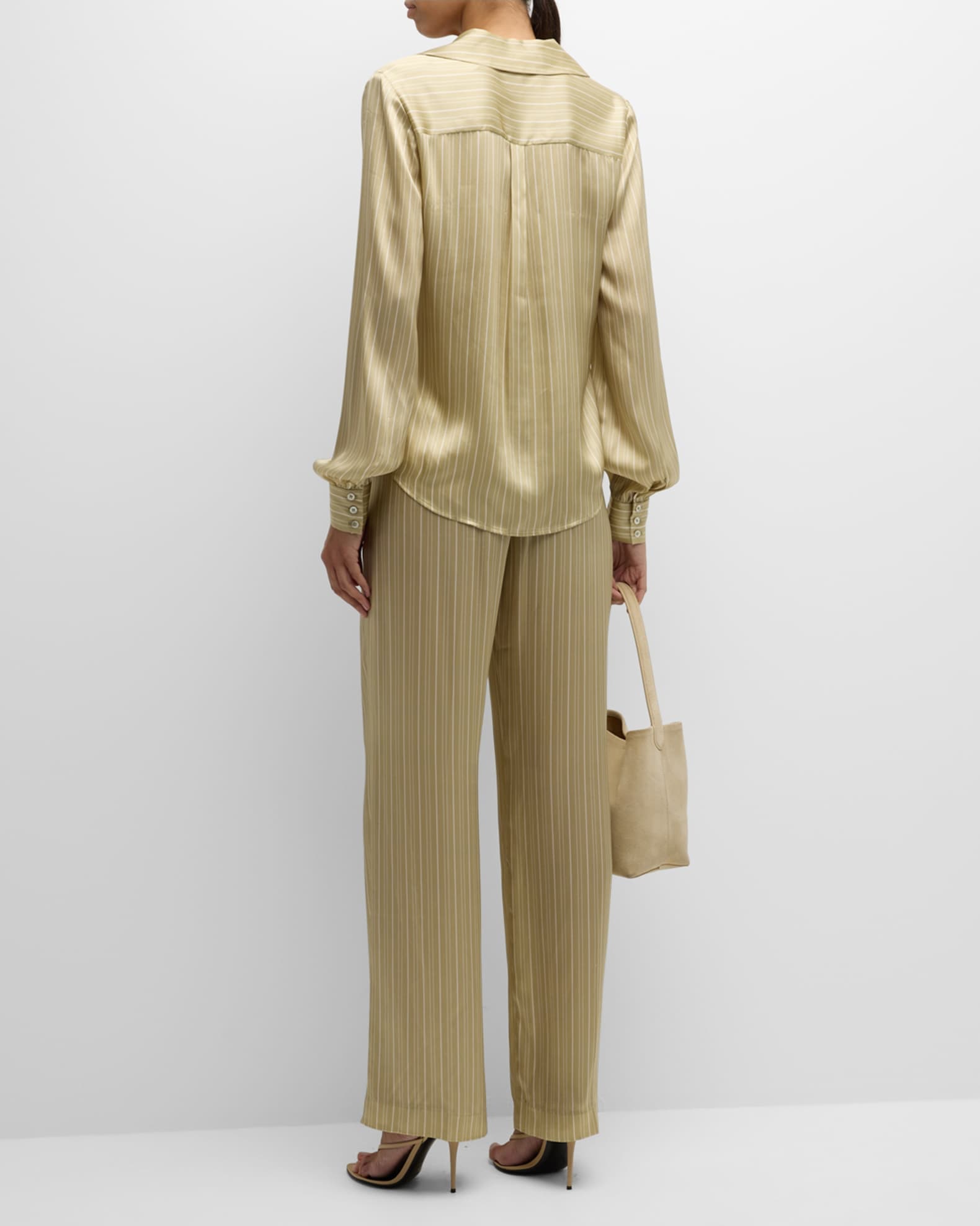 PAIGE Capriana Stripe Silk Shirt | Neiman Marcus