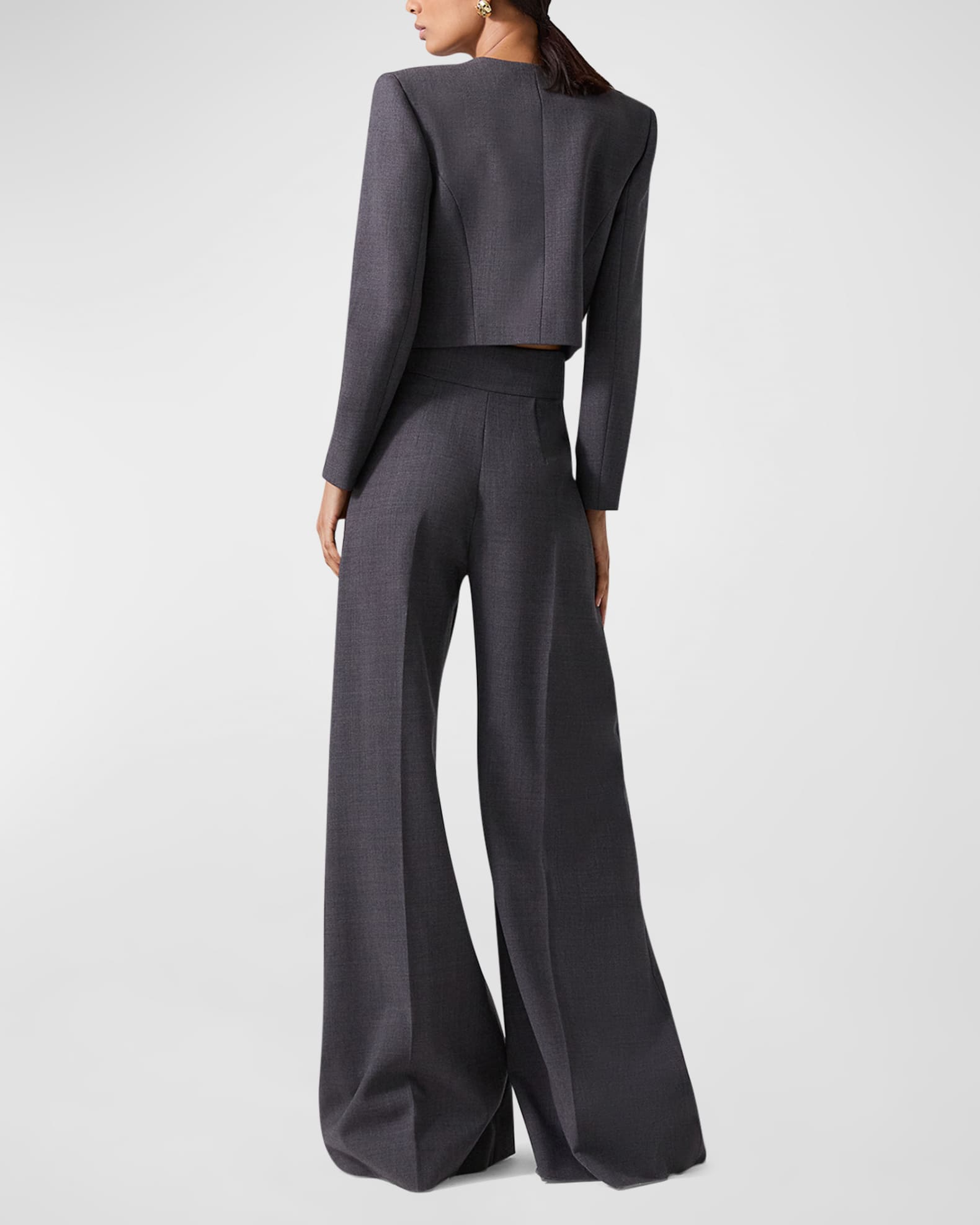 Carolina Herrera Collarless Cropped Jacket | Neiman Marcus