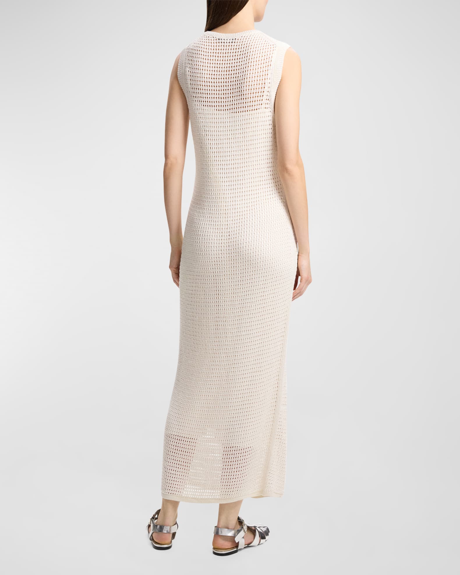 Theory Long Open Mesh Sleeveless Maxi Dress | Neiman Marcus