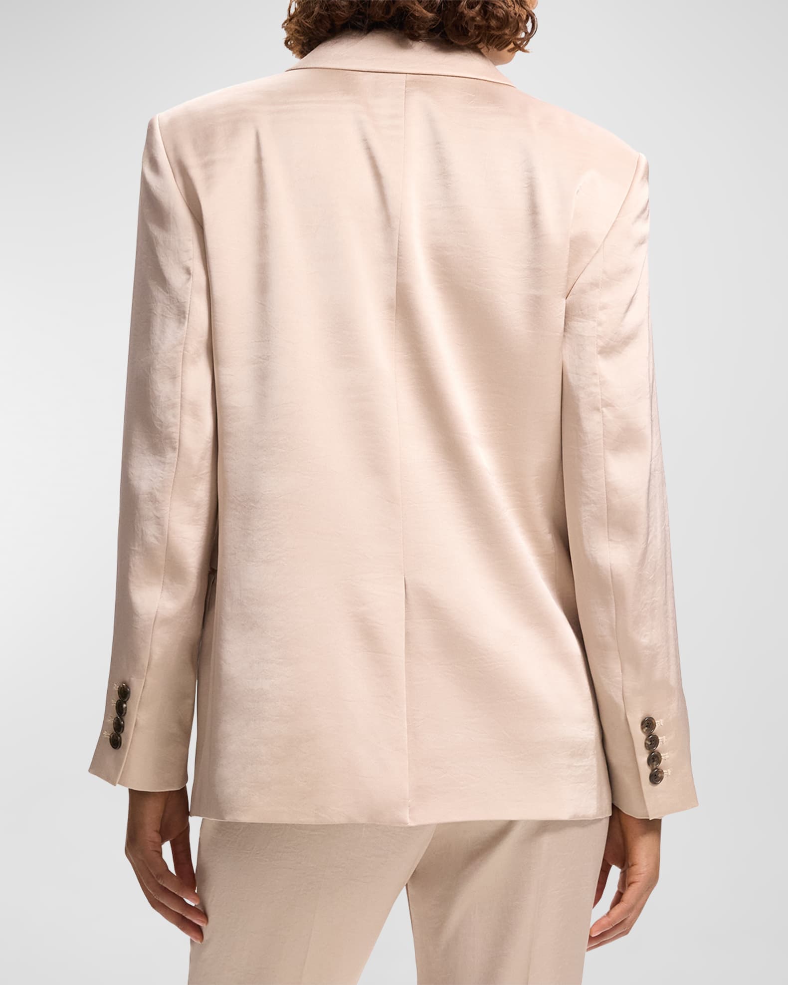 Theory Crushed Satin Two-Button Blazer | Neiman Marcus