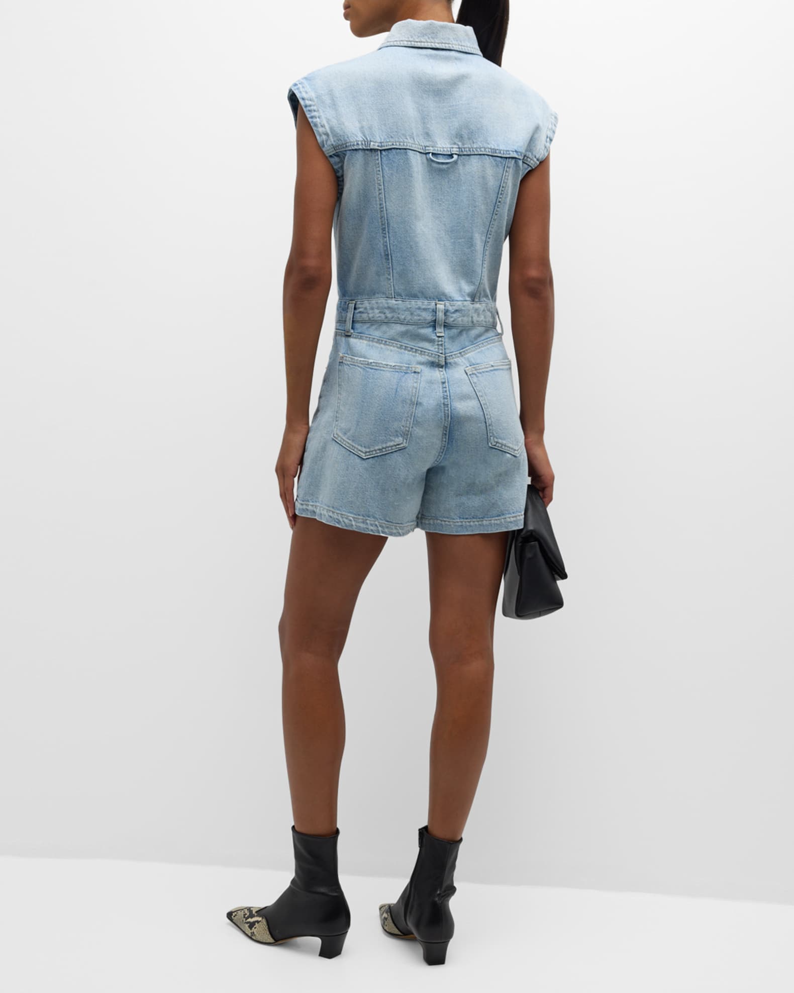 PISTOLA Lennox Denim Romper | Neiman Marcus