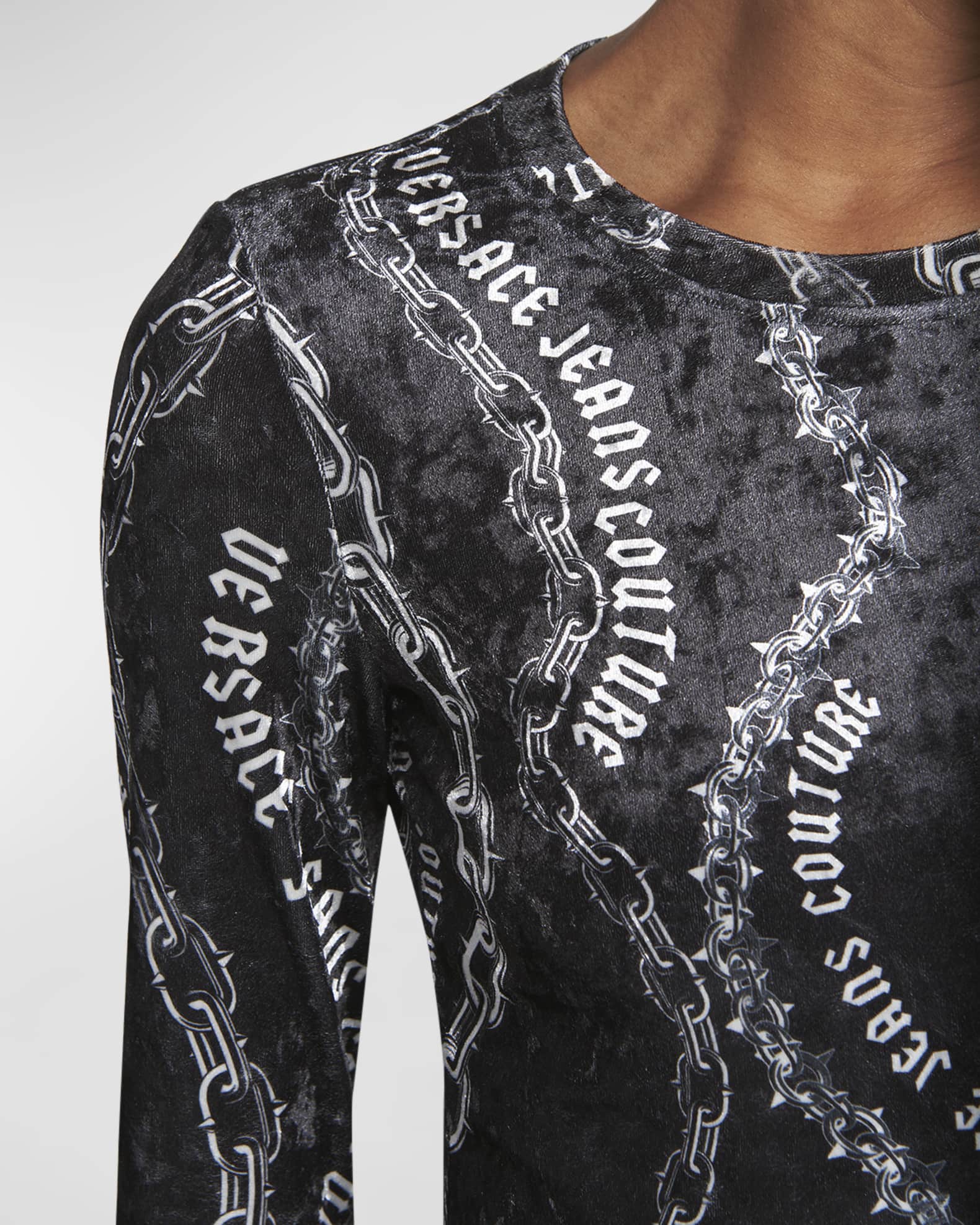 Versace Jeans Couture Chain Logo Bodycon Midi Dress | Neiman Marcus