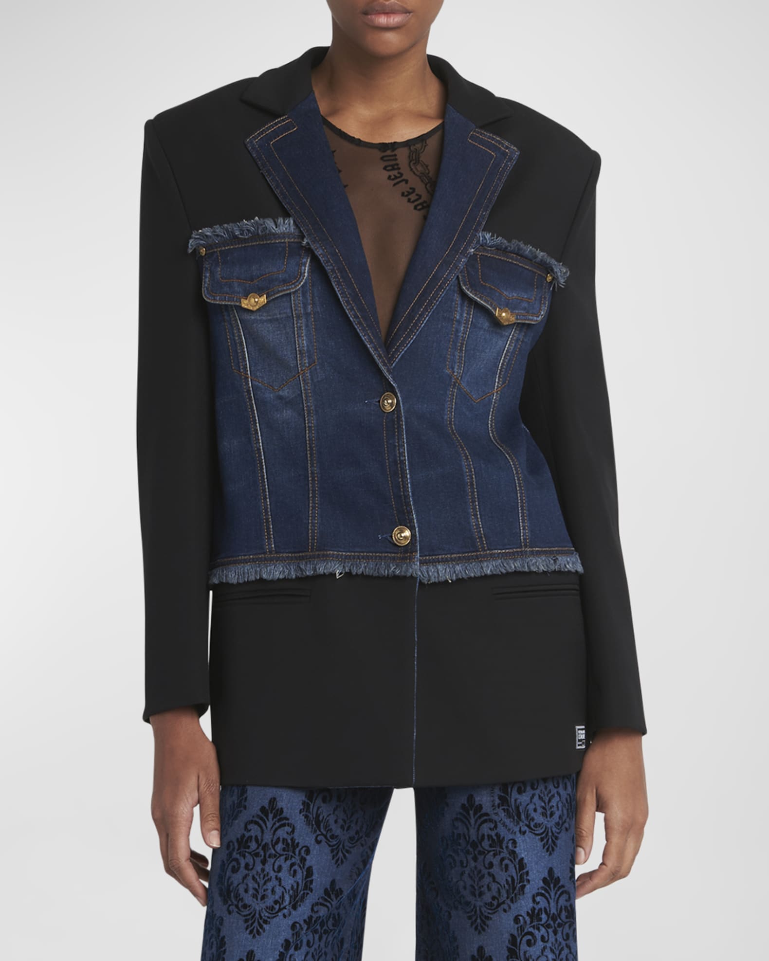 Versace Jeans Couture Tailored Combo Jacket | Neiman Marcus