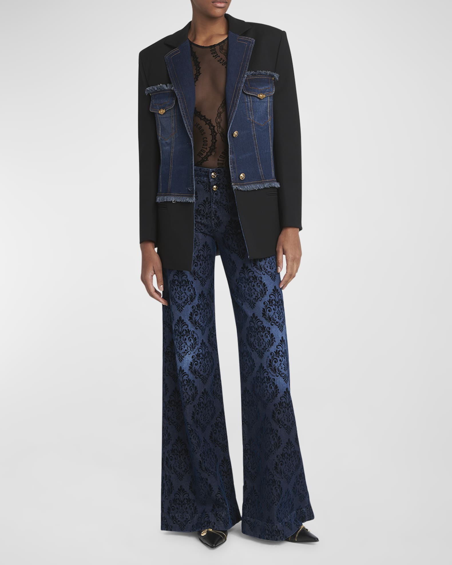 Versace Jeans Couture Tailored Combo Jacket | Neiman Marcus