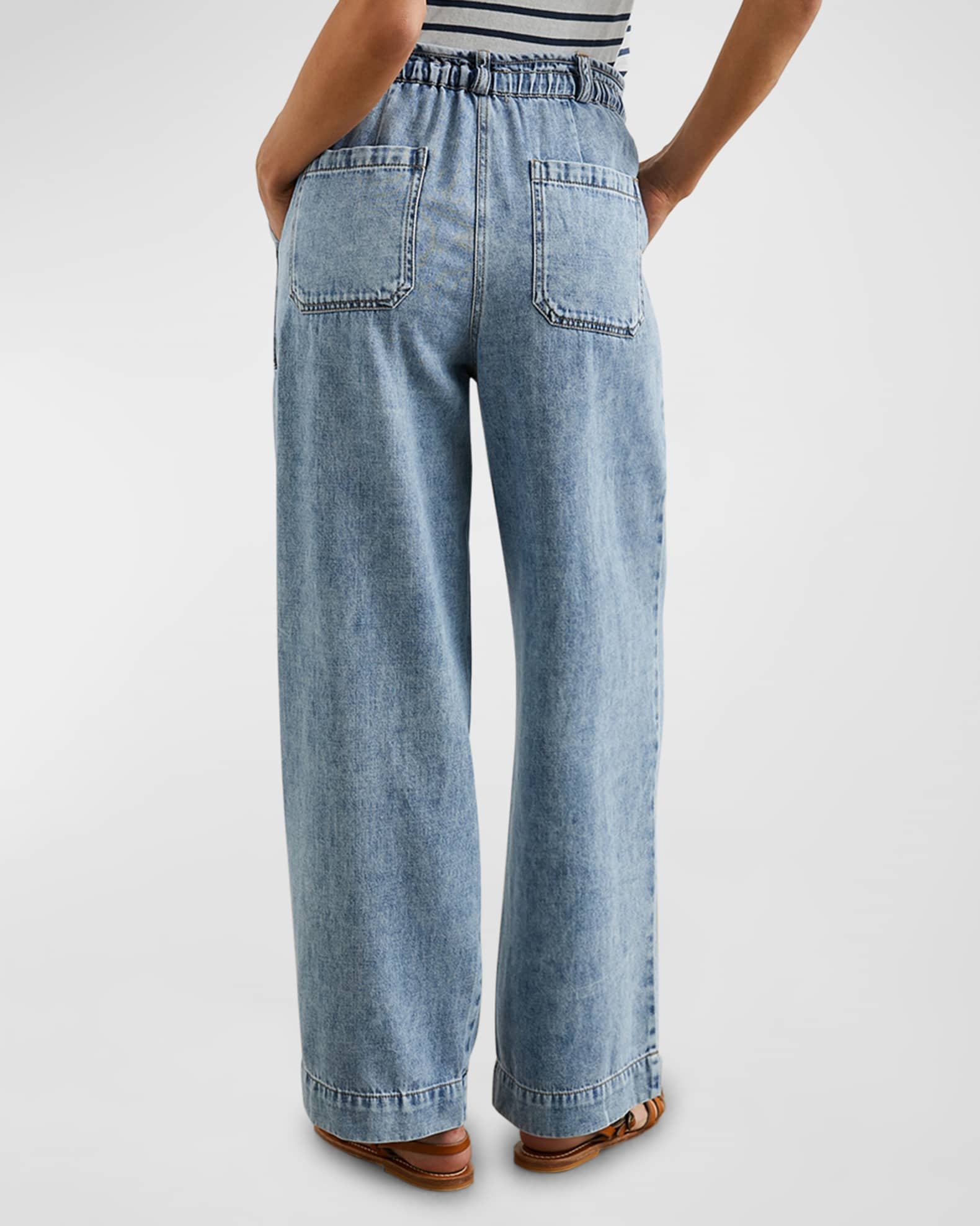 Rails Ryan Wide-Leg Denim Pants | Neiman Marcus